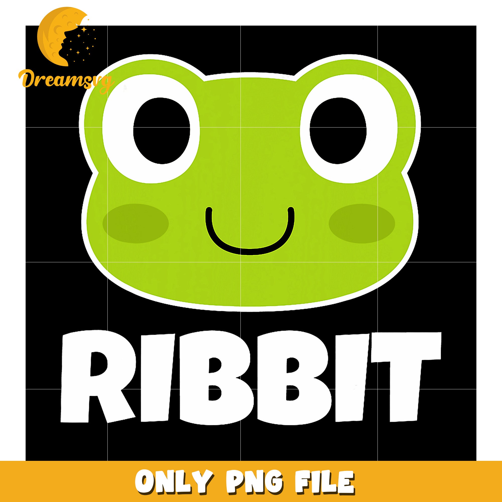 Cute Frog Ribbit PNG Design Element