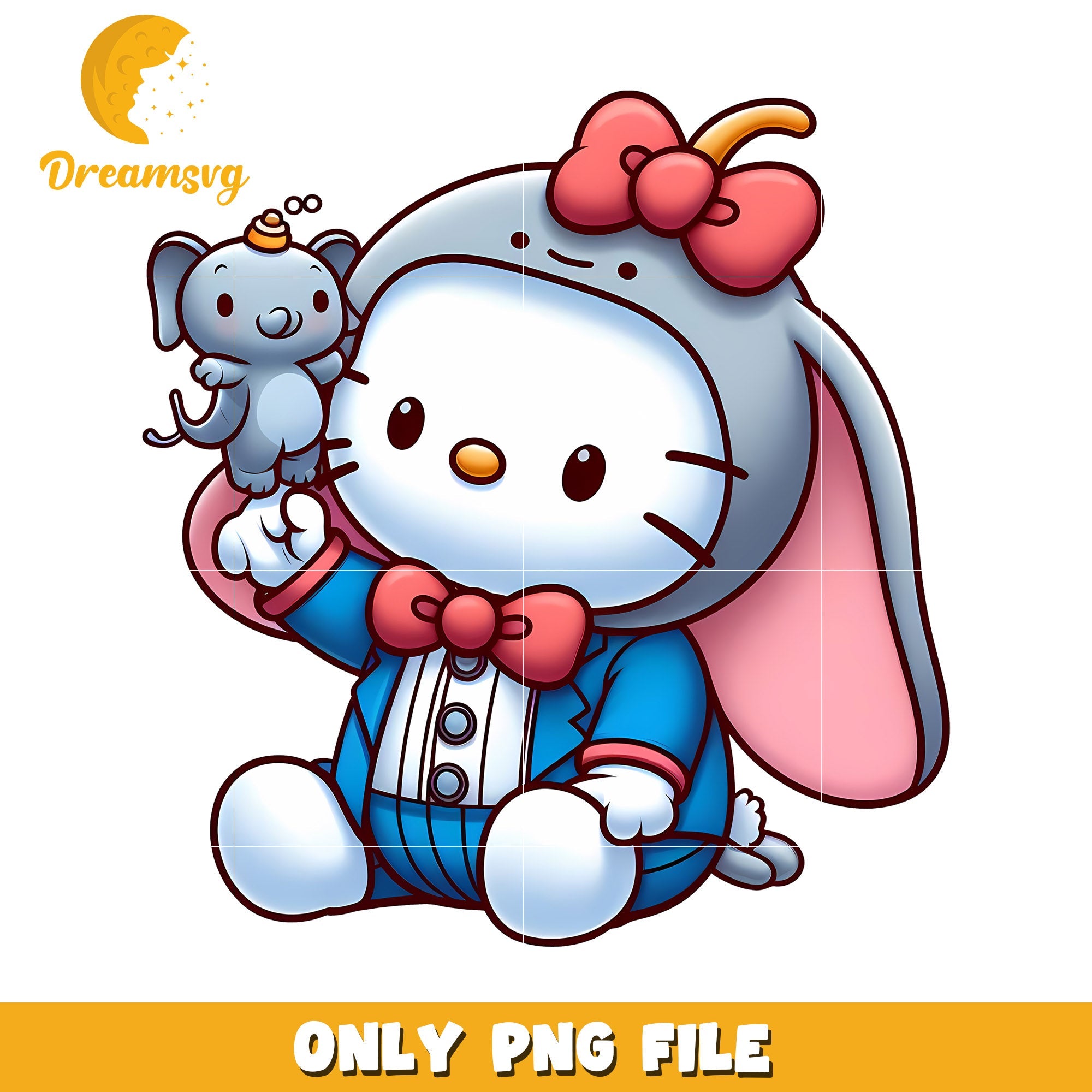 Cute Hello Kitty Elephant PNG Clipart