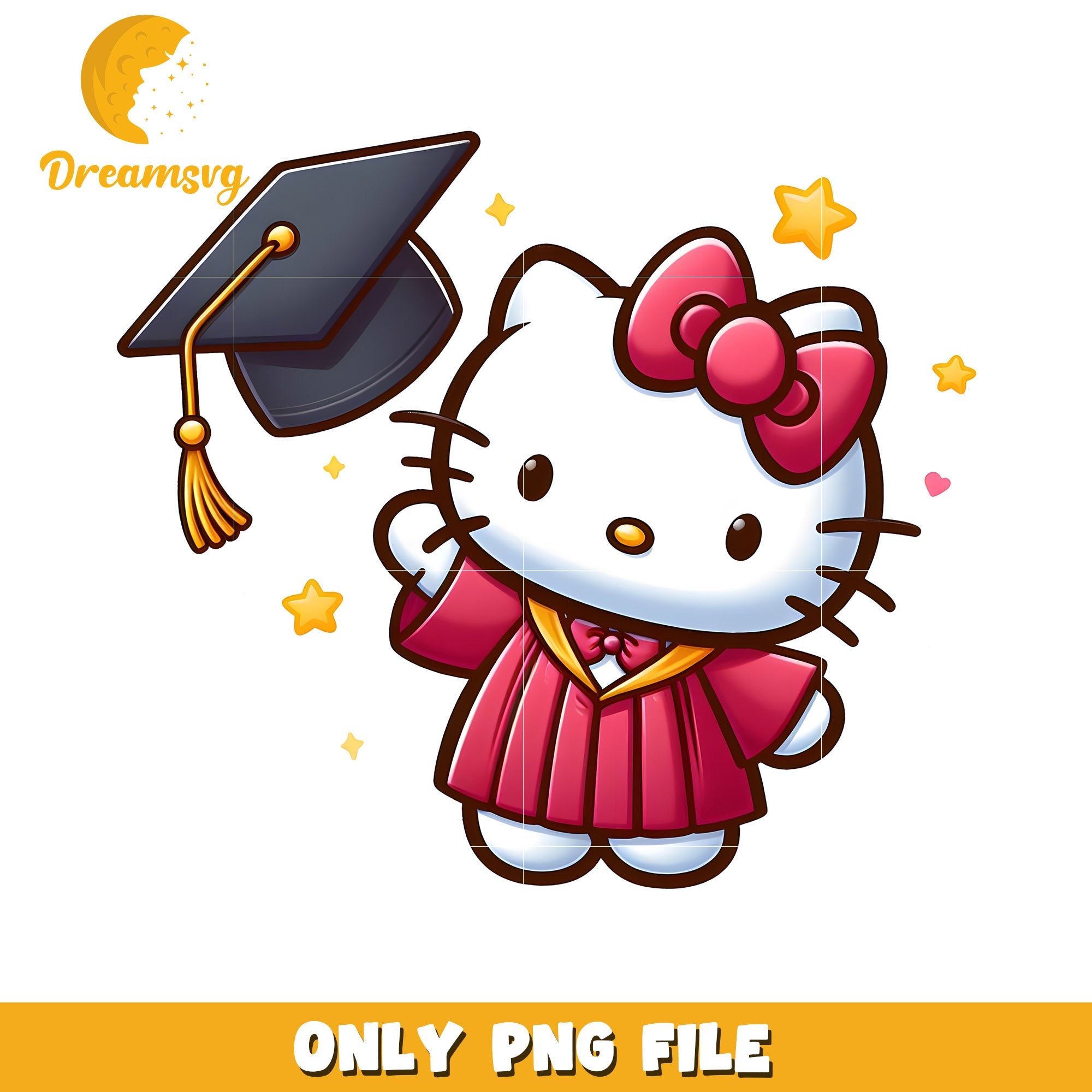 Cute Hello Kitty Graduation PNG File for Celebrations and Crafts