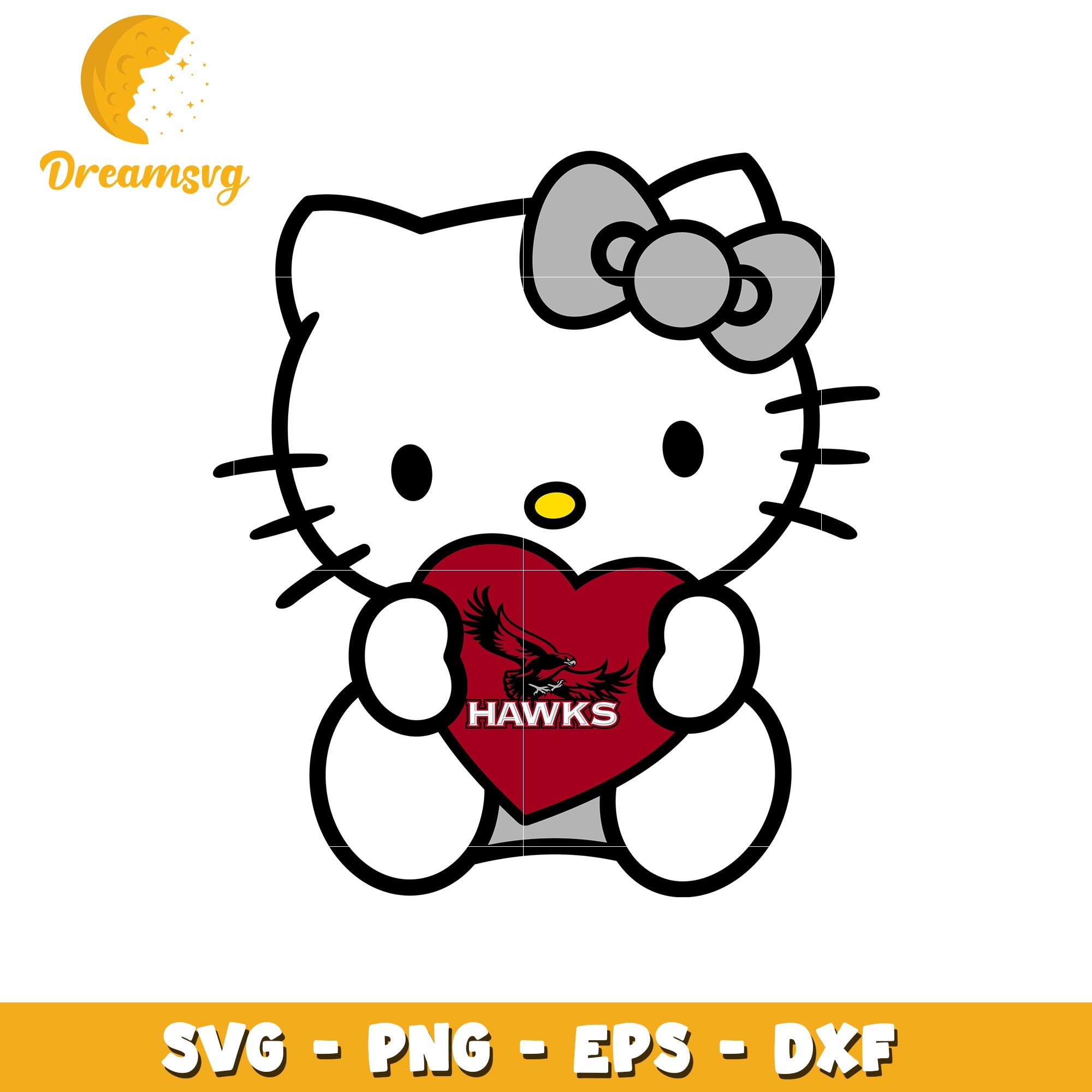 Cute Hello Kitty SVG Design for Hawks Fans Love
