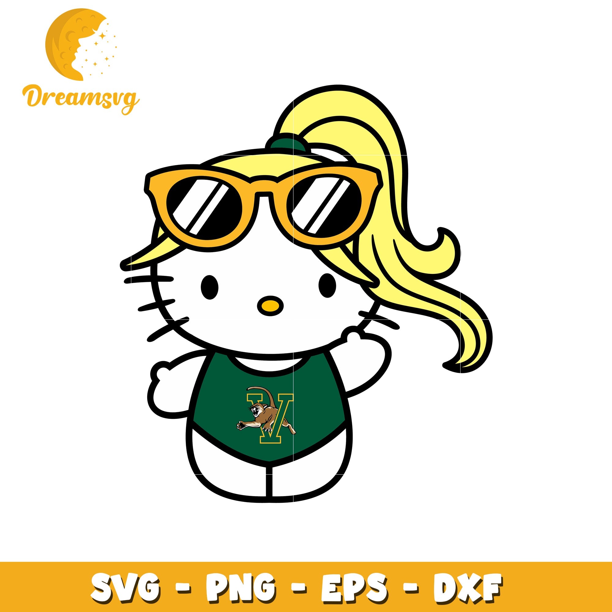 Cute Hello Kitty SVG Design with Sunglasses and Sprite