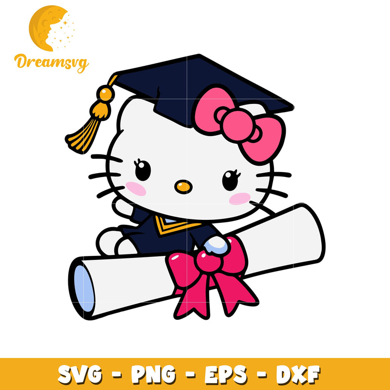 Cute Hello Kitty graduation svg, hello kitty svg, graduation svg