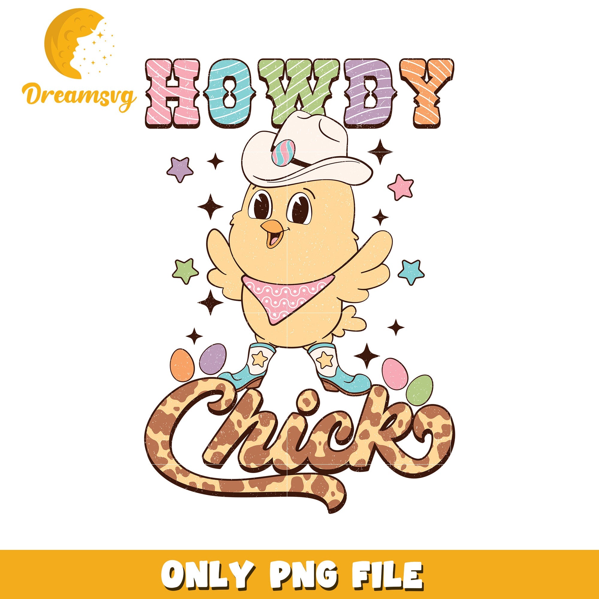 Cute Howdy Chick Design for Fun Spring Celebrations PNG
