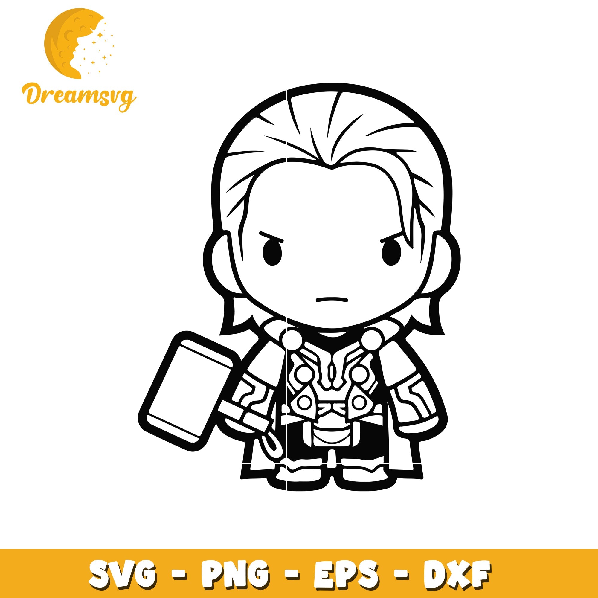 Cute Thor SVG PNG EPS DXF Files