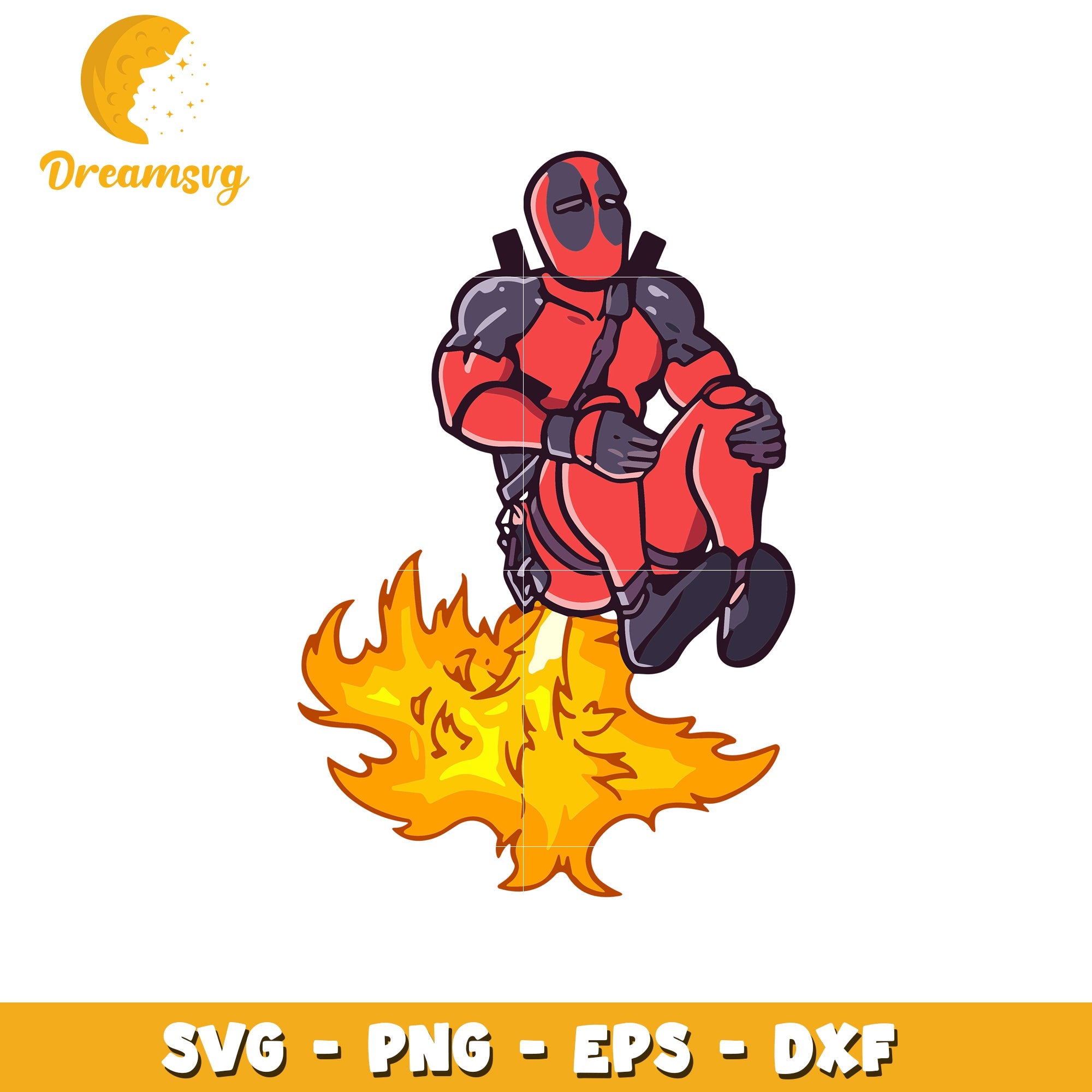 Deadpool Rocket SVG PNG EPS DXF