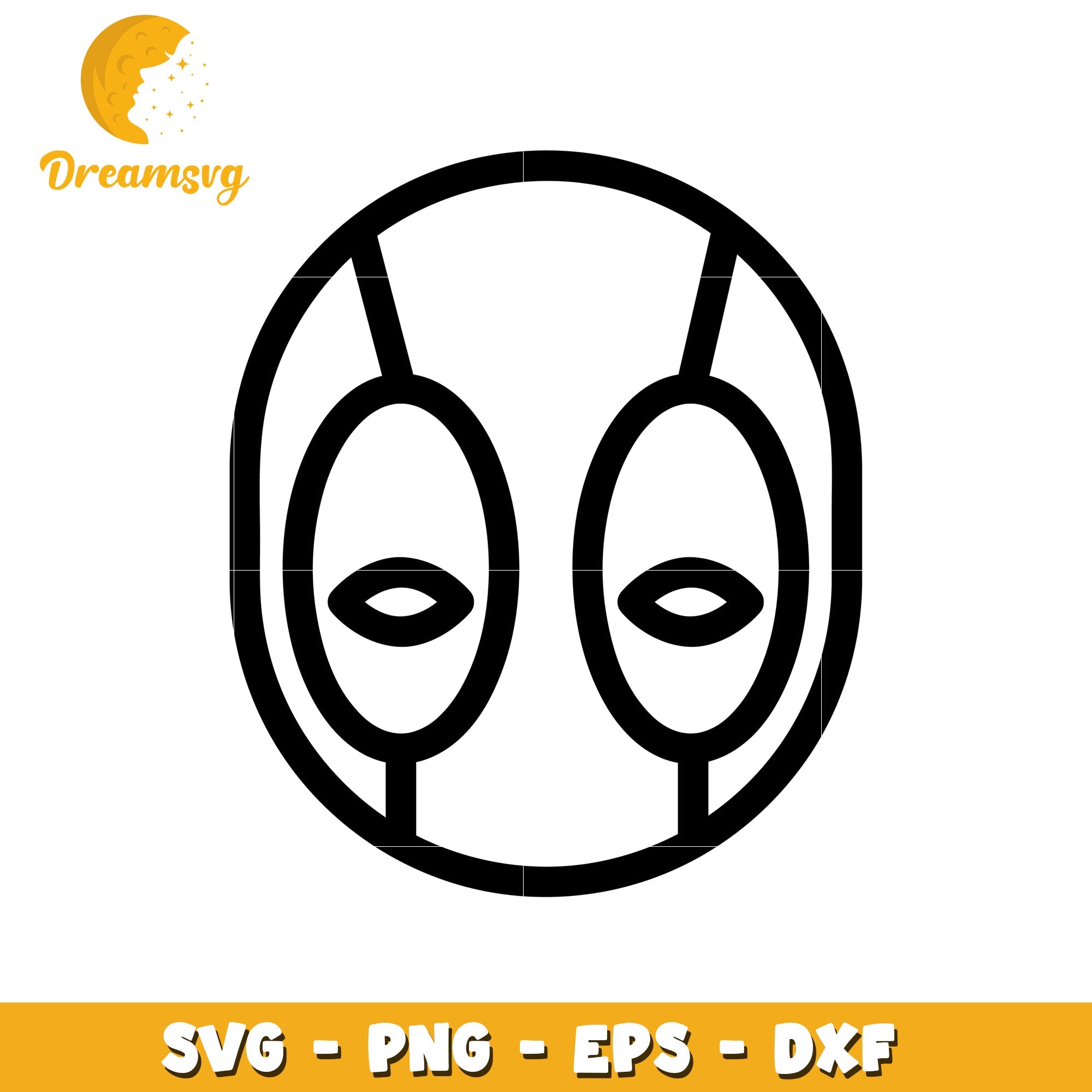 Deadpool SVG Mask Outline PNG EPS DXF