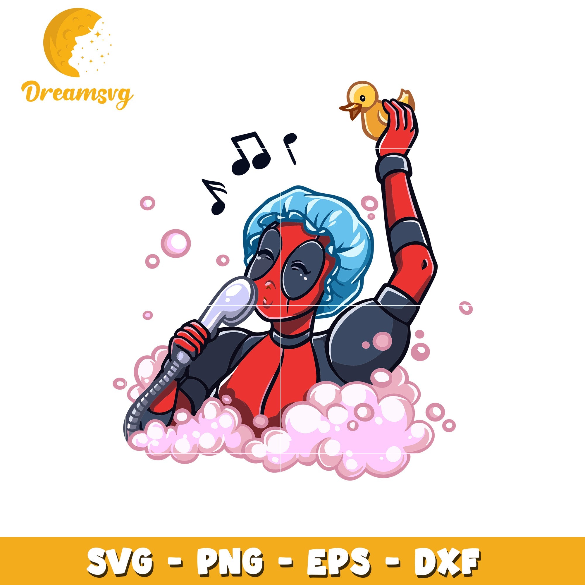 Deadpool Shower SVG PNG EPS DXF