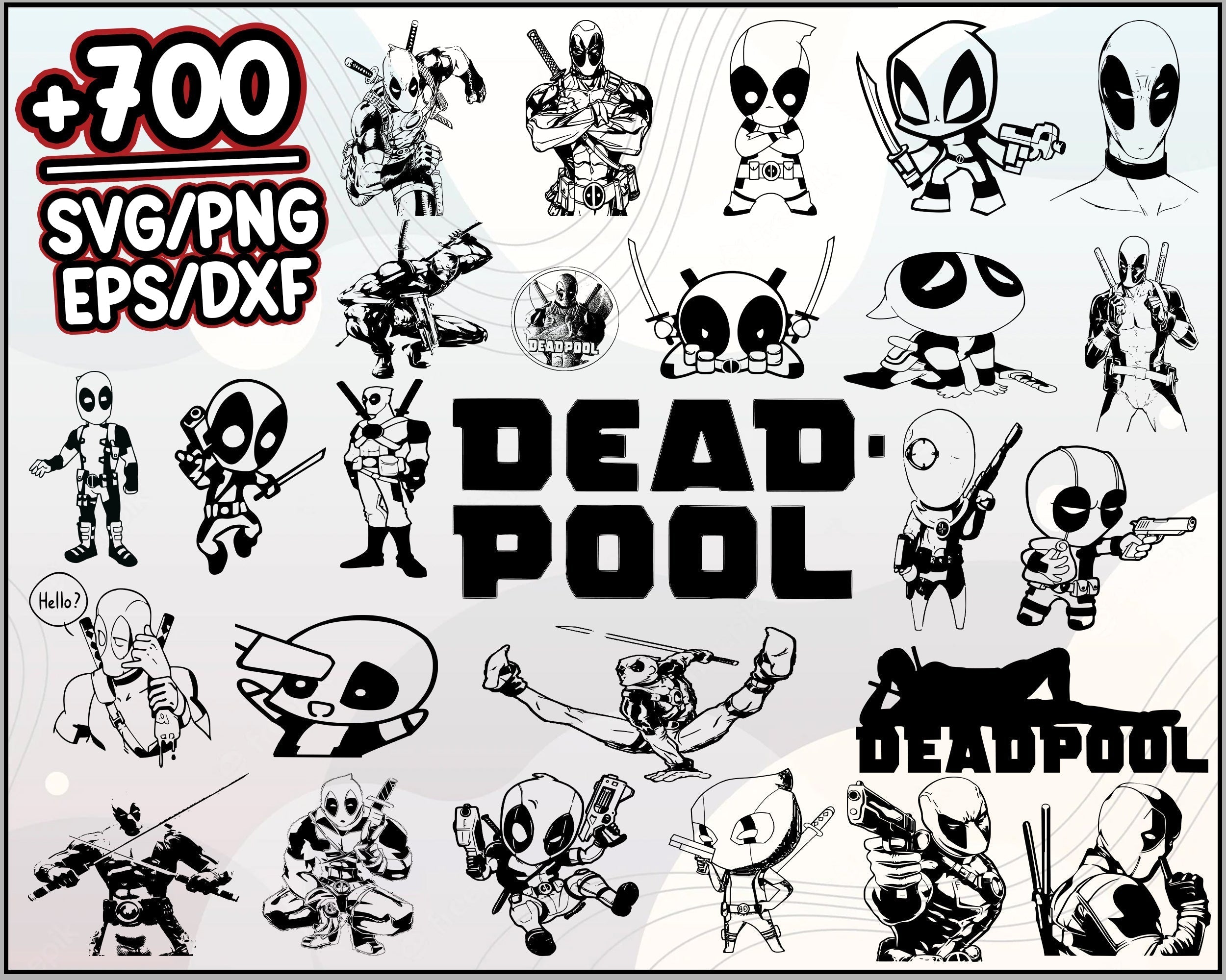 700+ Deadpool Marvel Bundle Svg, Deadpool Svg, Cartoon svg, png, dxf,