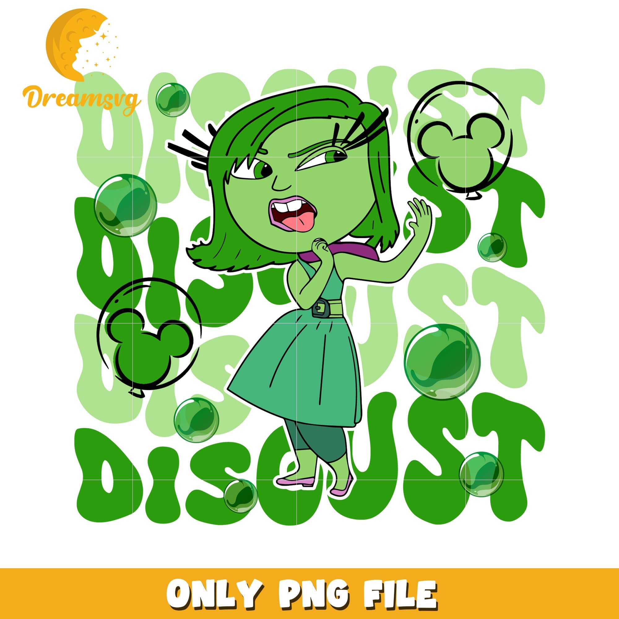 Disgust Character Art PNG File for Fun Designs