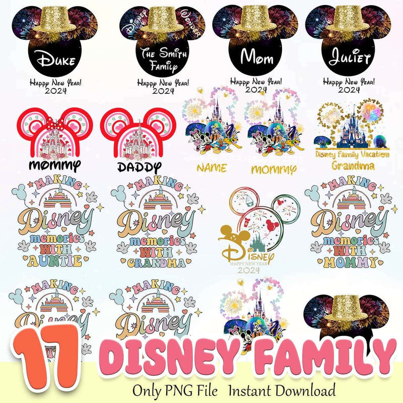 Disney Family Bundle PNG 17+ Disney Magic Kingdom PNG Instant Download