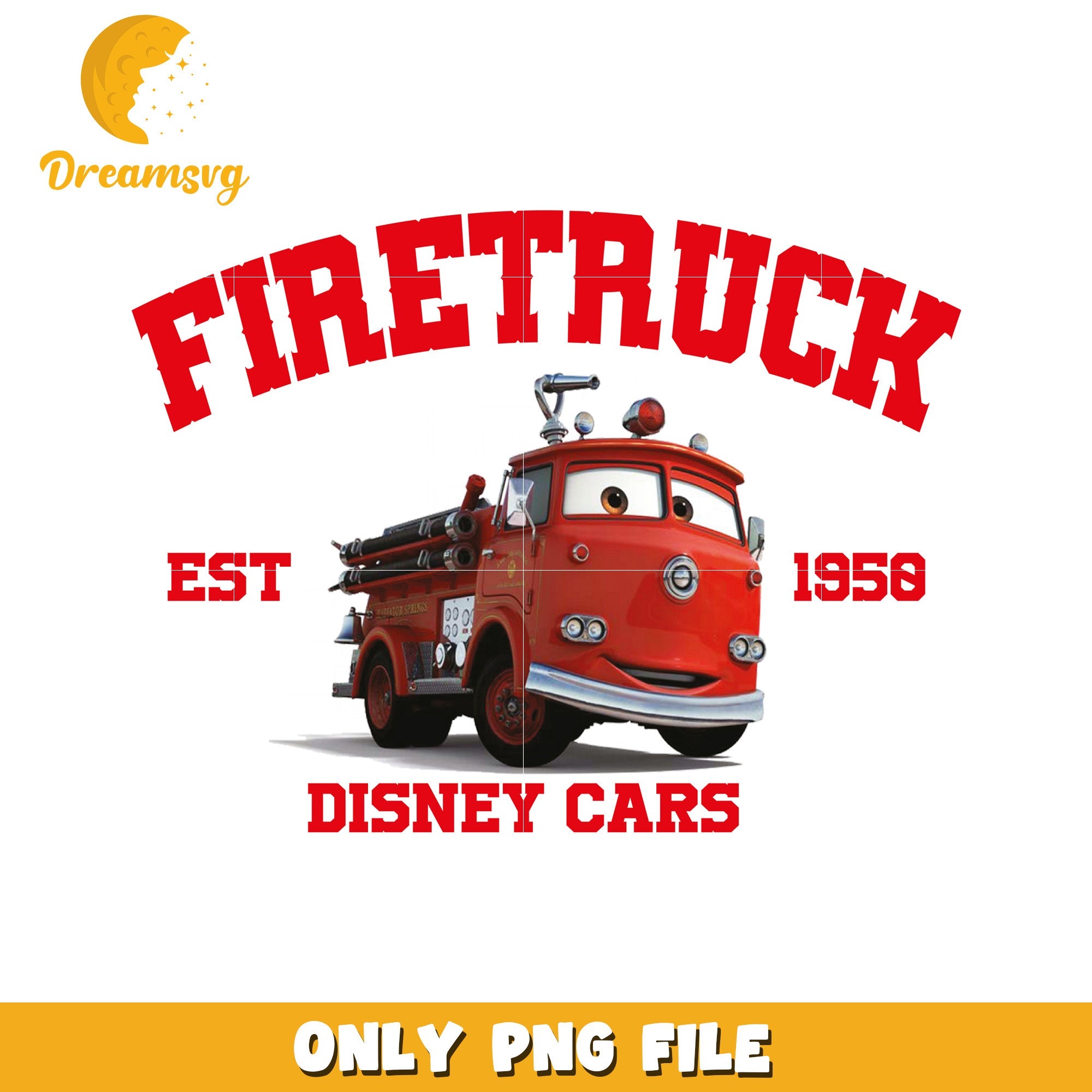 Disney Cars Firetruck PNG Image