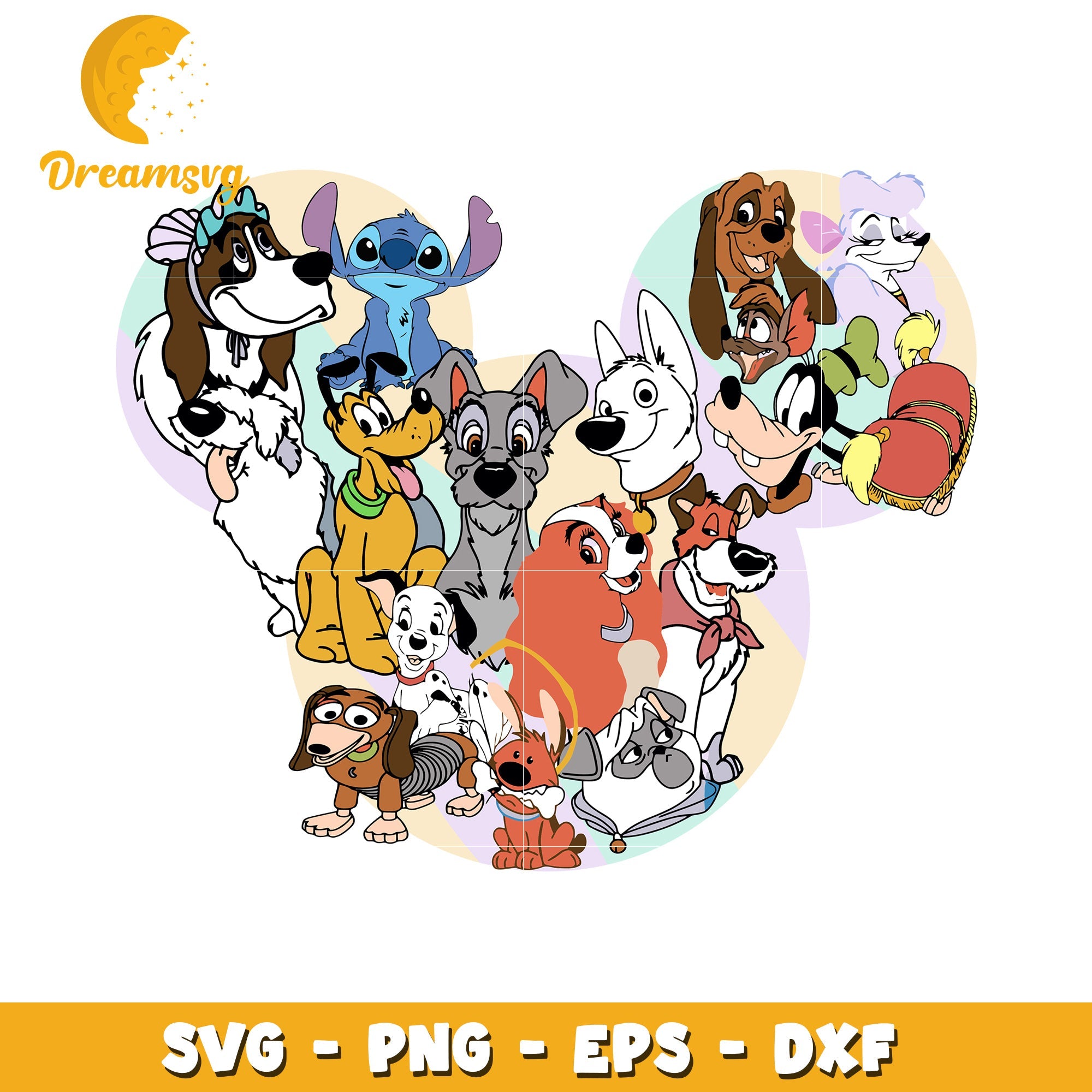 Disney Dogs SVG Bundle PNG EPS DXF