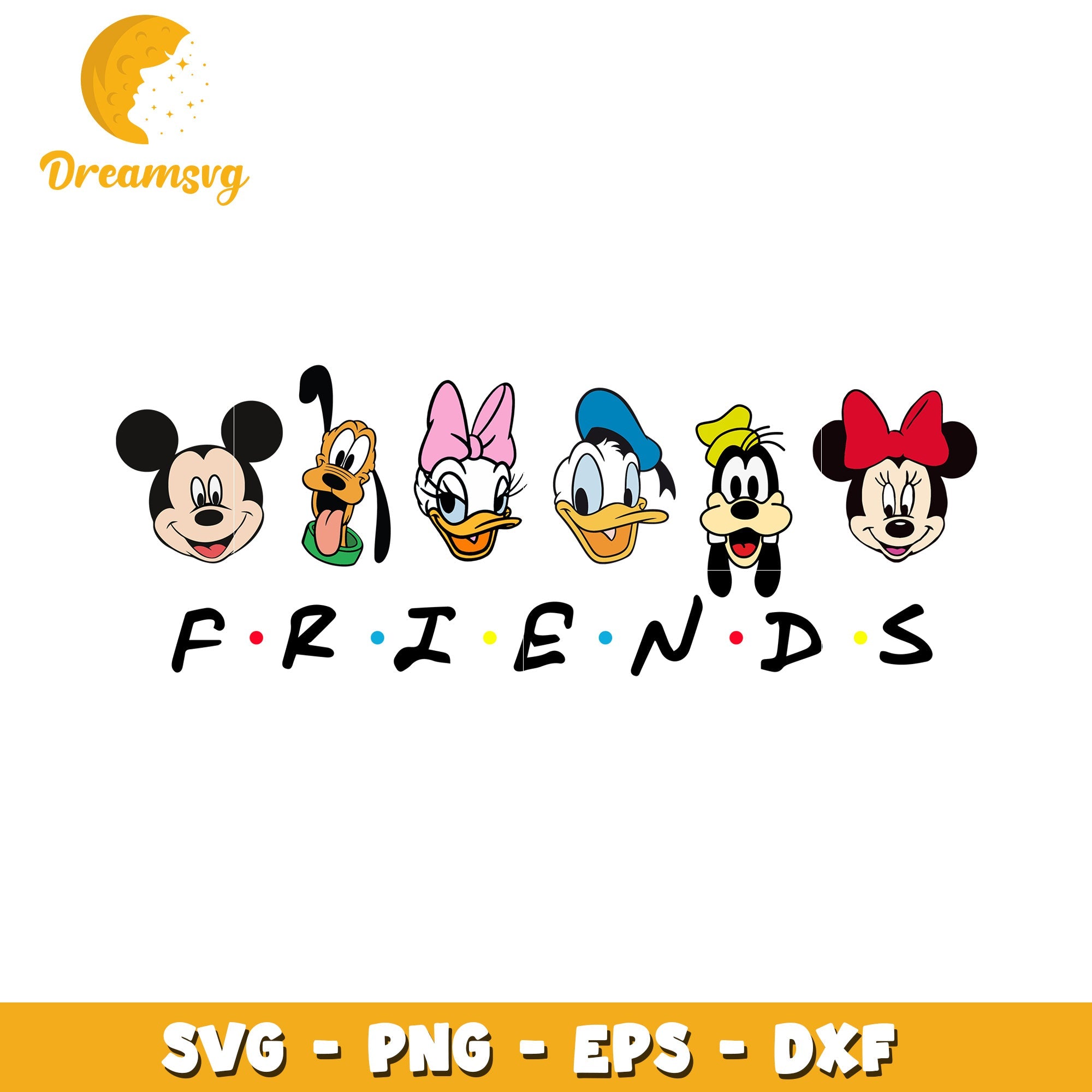 Disney Friends SVG PNG EPS DXF Cut File