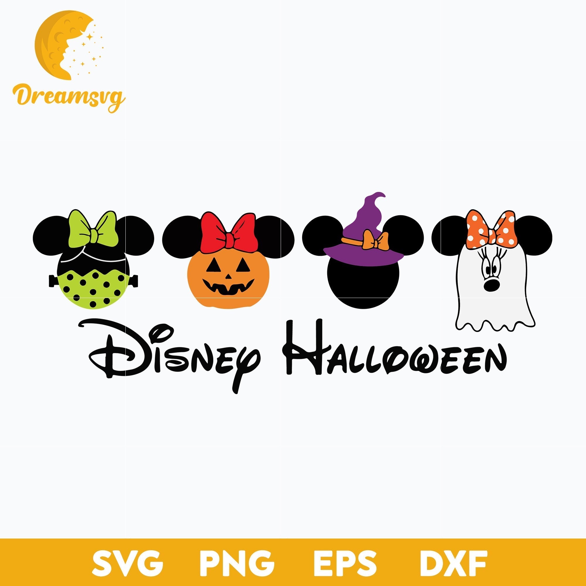 Disney Halloween Minnie Frankenstein Pumpkin Ghost Halloween svg, Hall