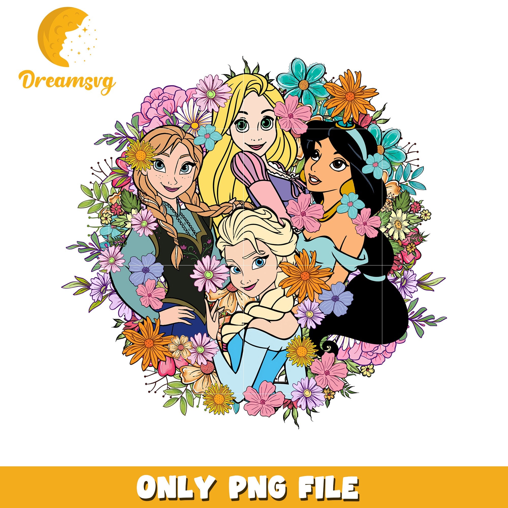 Disney Princesses Floral PNG