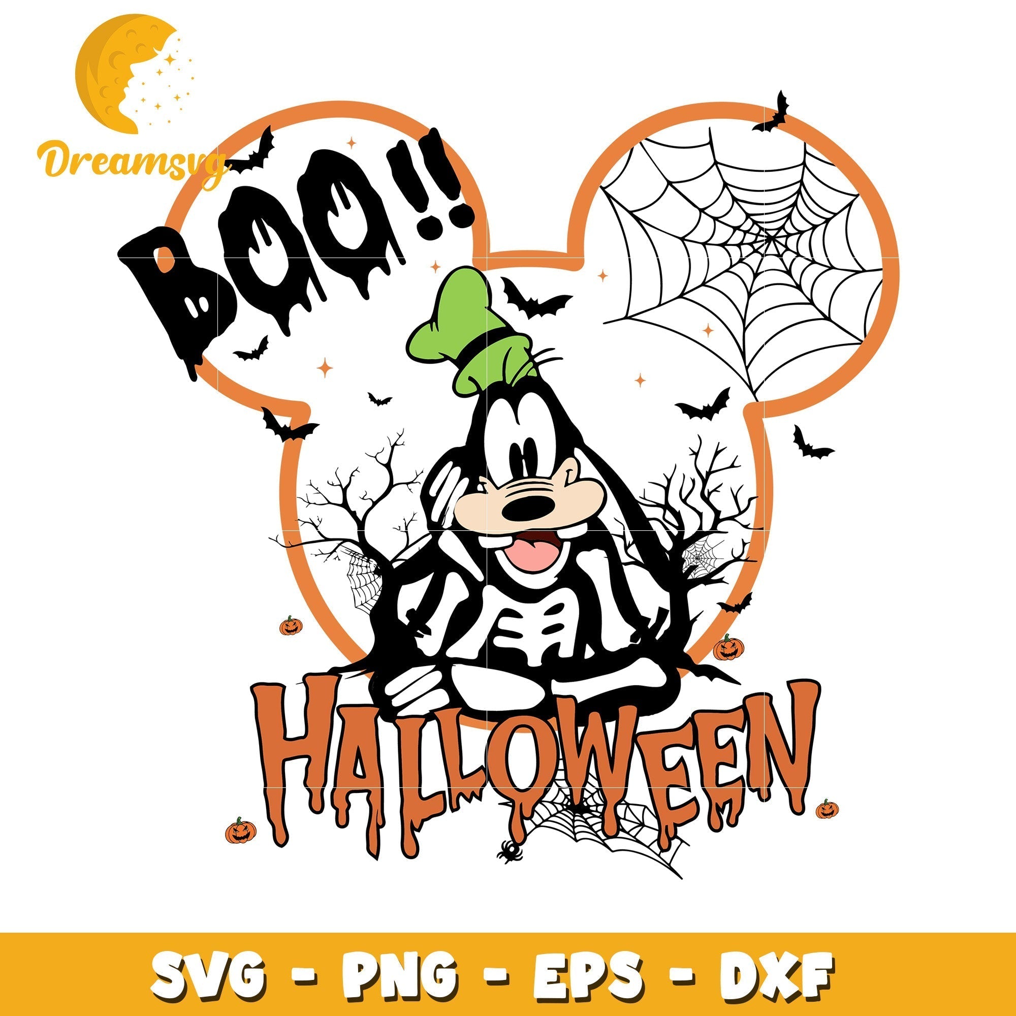 Disney halloween boo Goofy svg, Disney friends halloween vibes svg