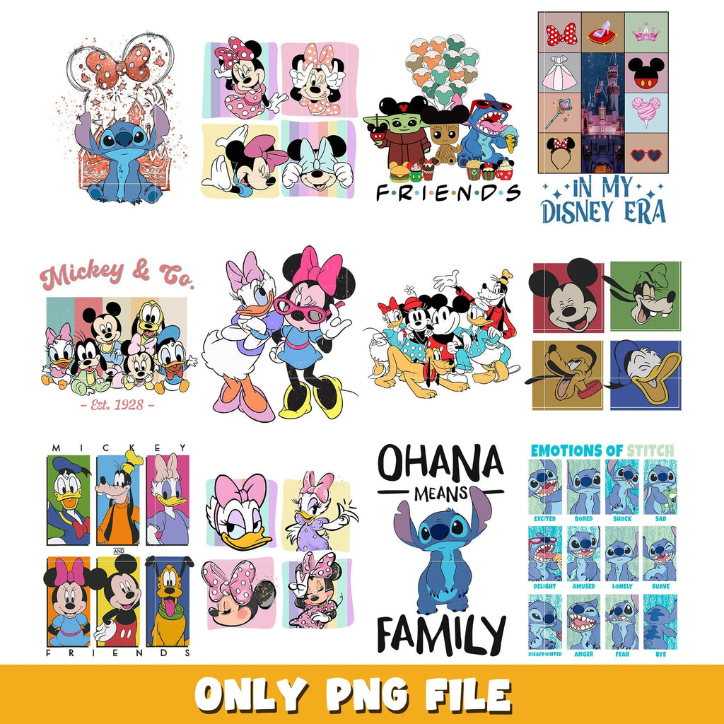 Disney mickey cartoon friends png bundle, Disney cartoon png, disney p