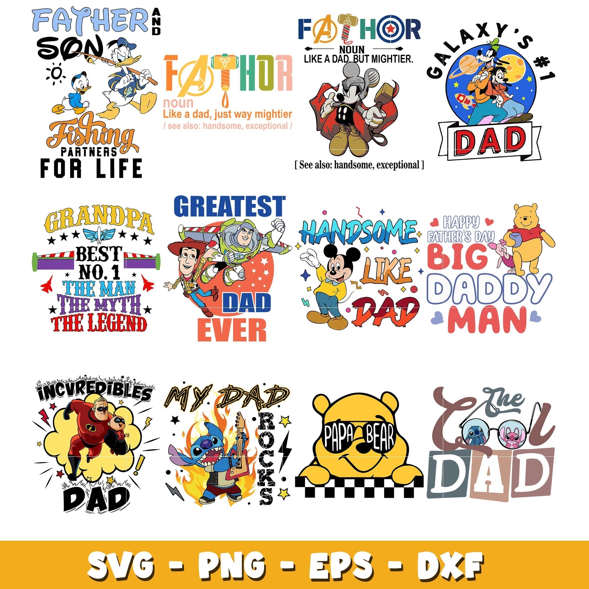 Disney greatest dad ever svg bundle, Disney dad svg, Disney svg
