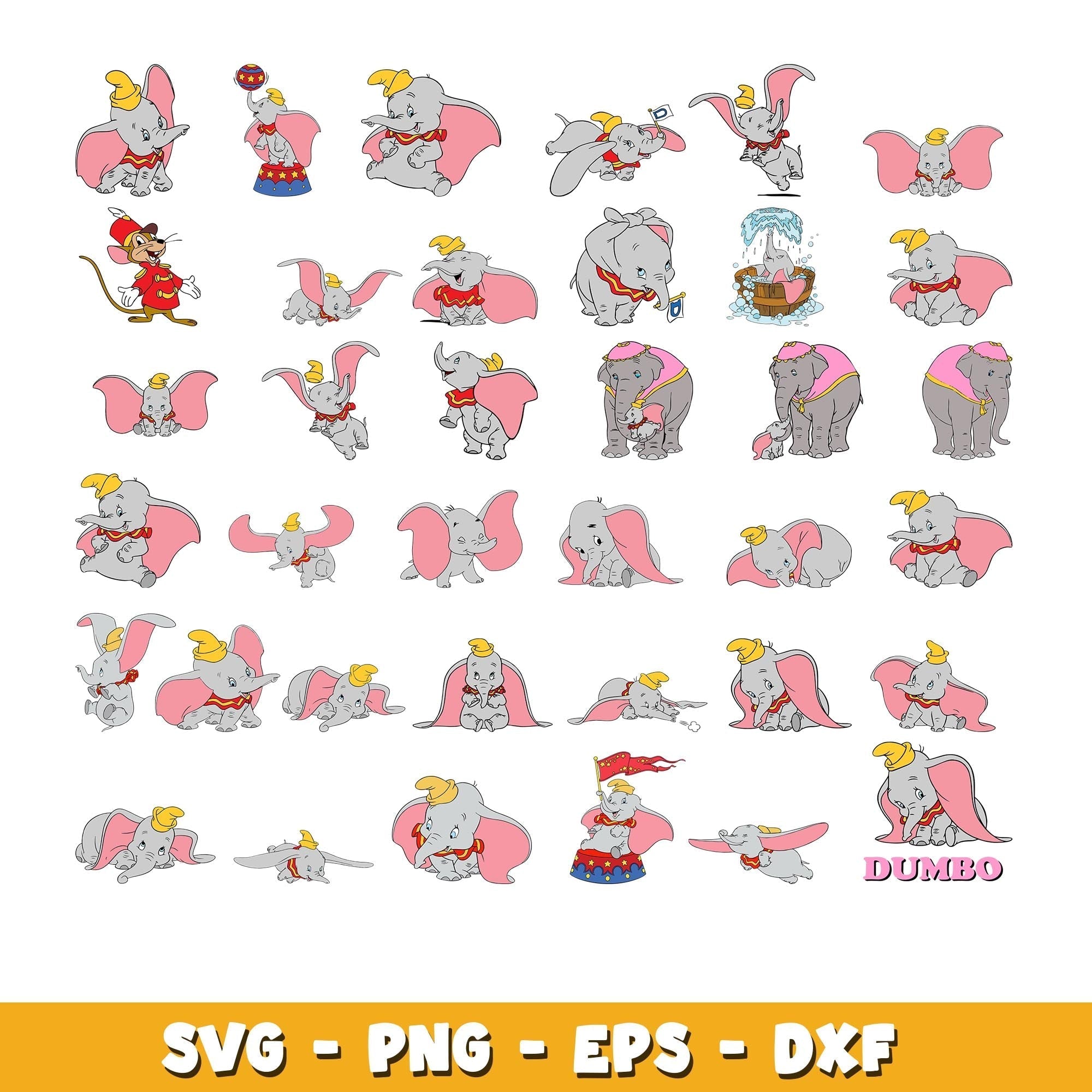Disney Dumbo svg, Disney Dumbo bundle svg, cartoon svg