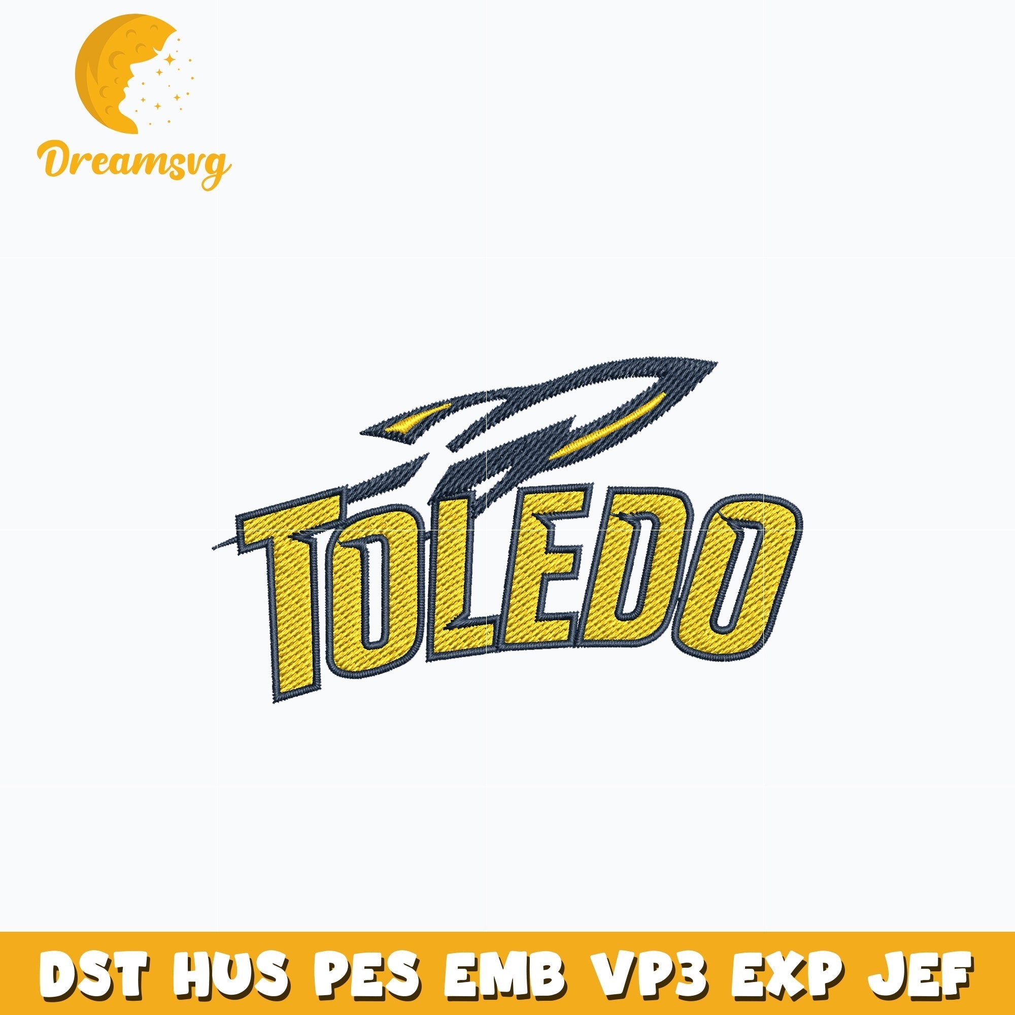 Toledo Rockets logo embroidery design