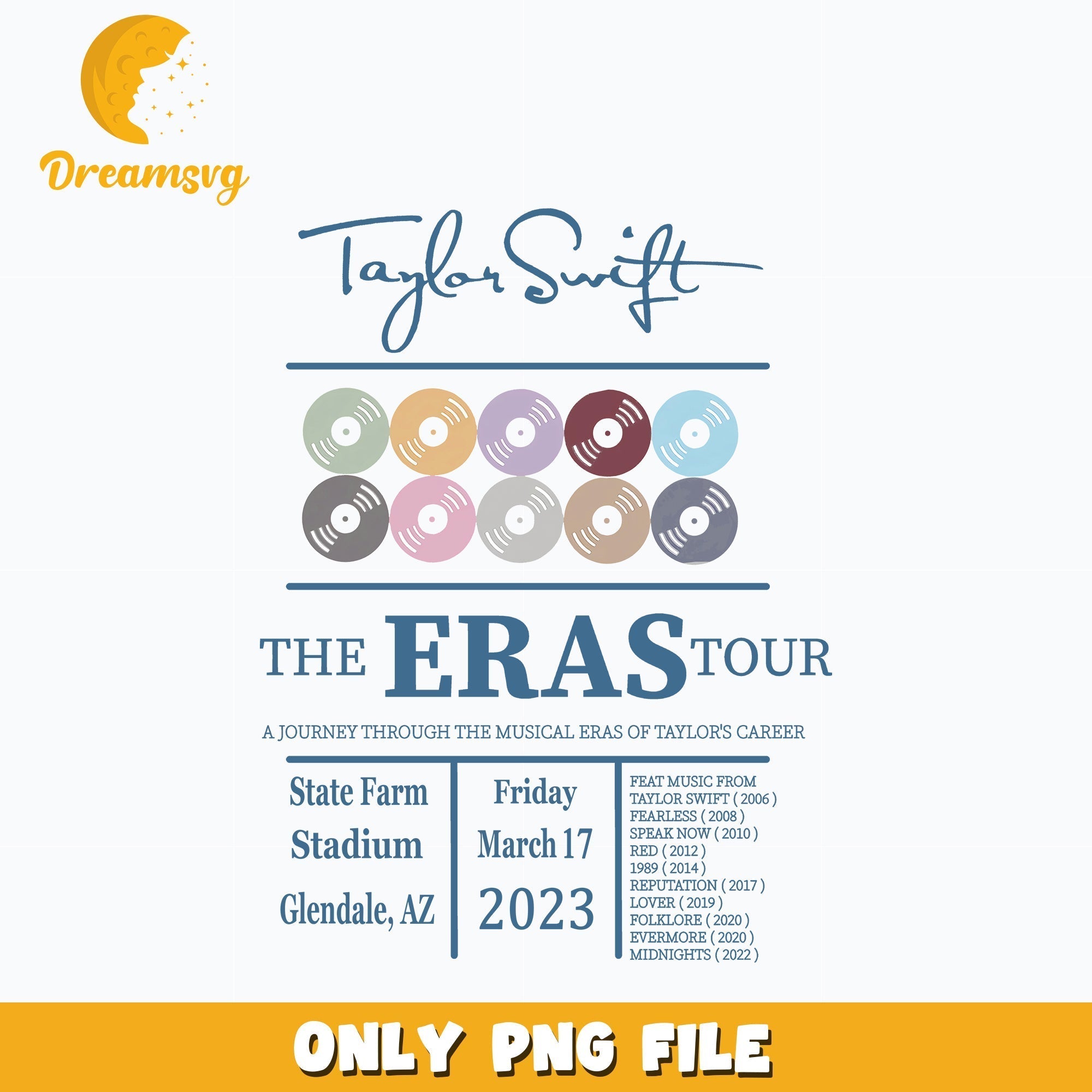 Eras Tour Time And Date png, The Eras Tour 2023 png, Eras List Song pn