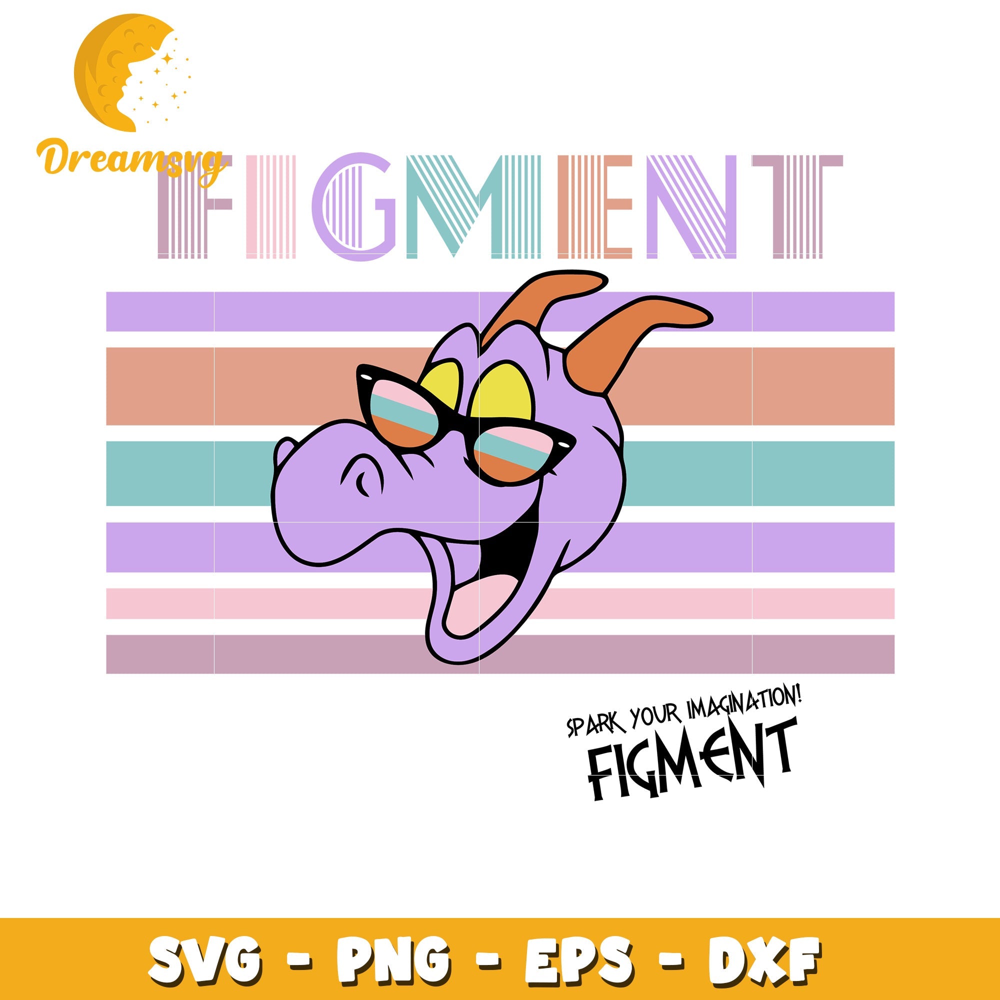 Figment Dragon SVG PNG EPS DXF Cut File