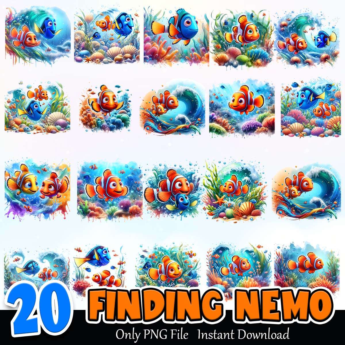 Finding Nemo Bundle PNG Instant Download
