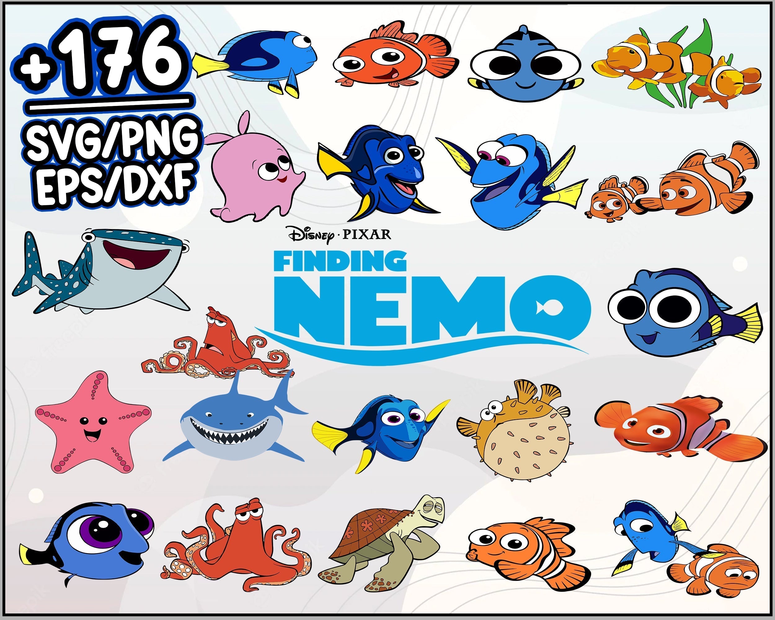 176+ Finding Nemo SVG Bundle, Dory Svg, Nemo Iron On, Nemo Cricut, Nem
