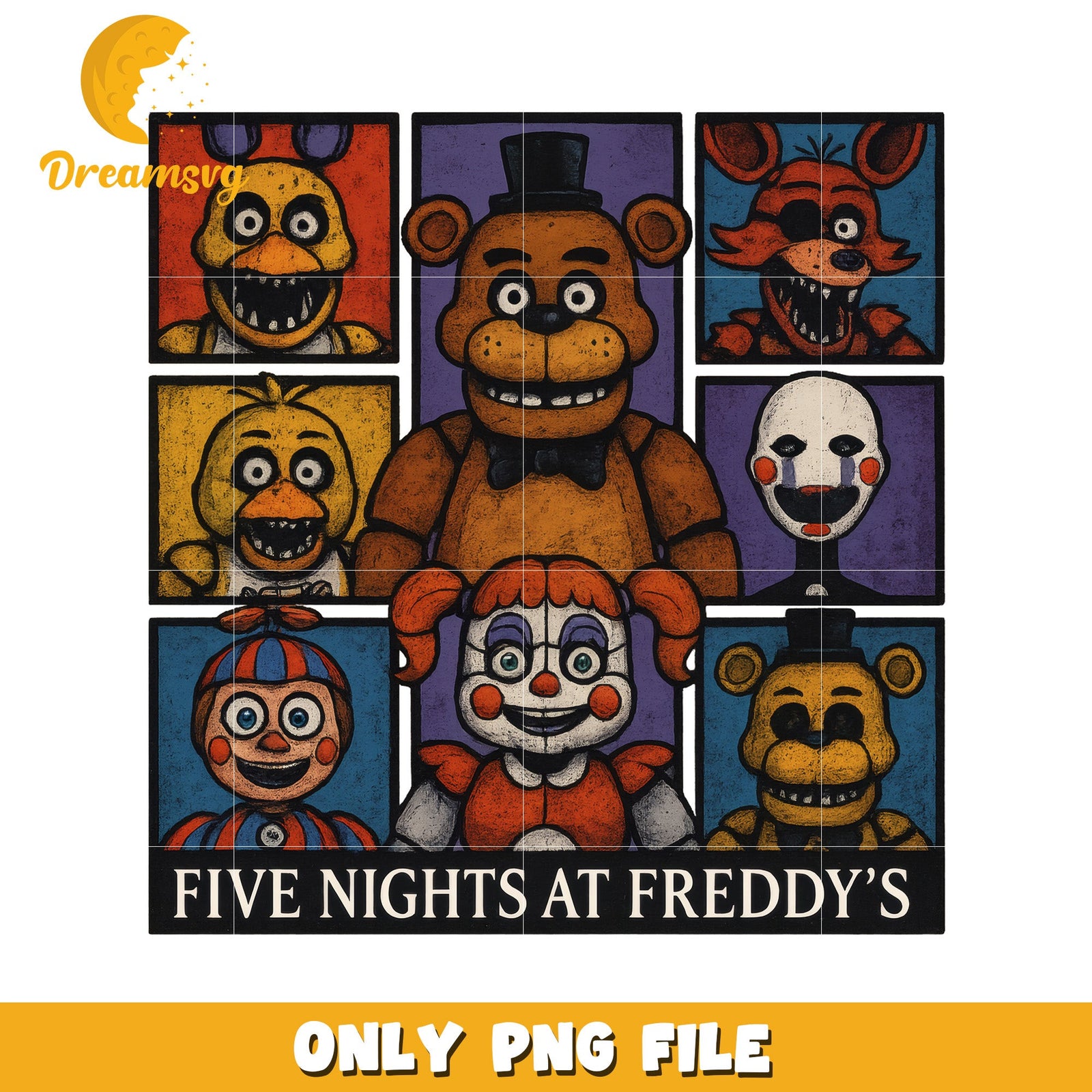Five nights at freddy's characters design png, halloween costumes png,