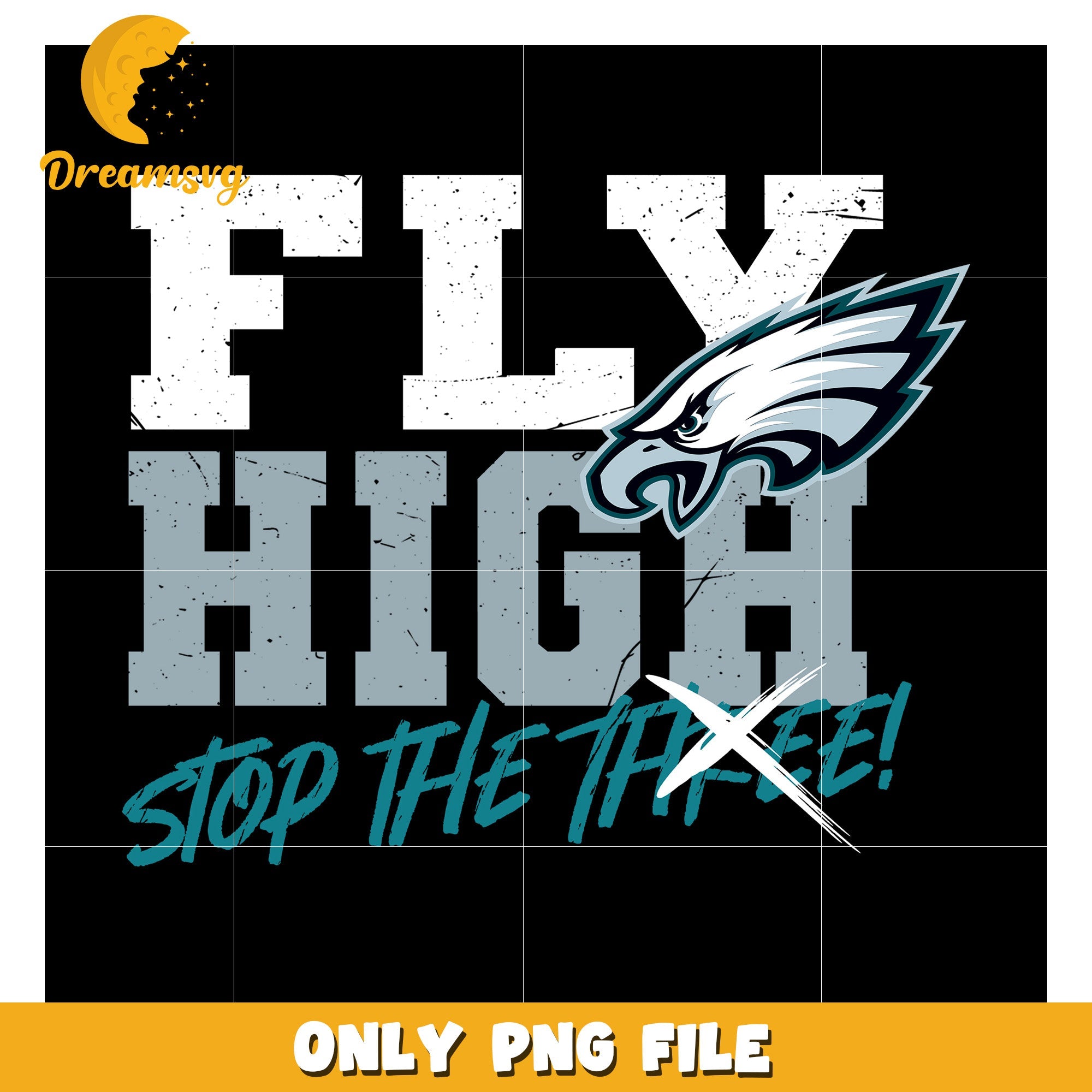 Fly High Eagles Football Team PNG Graphic Design