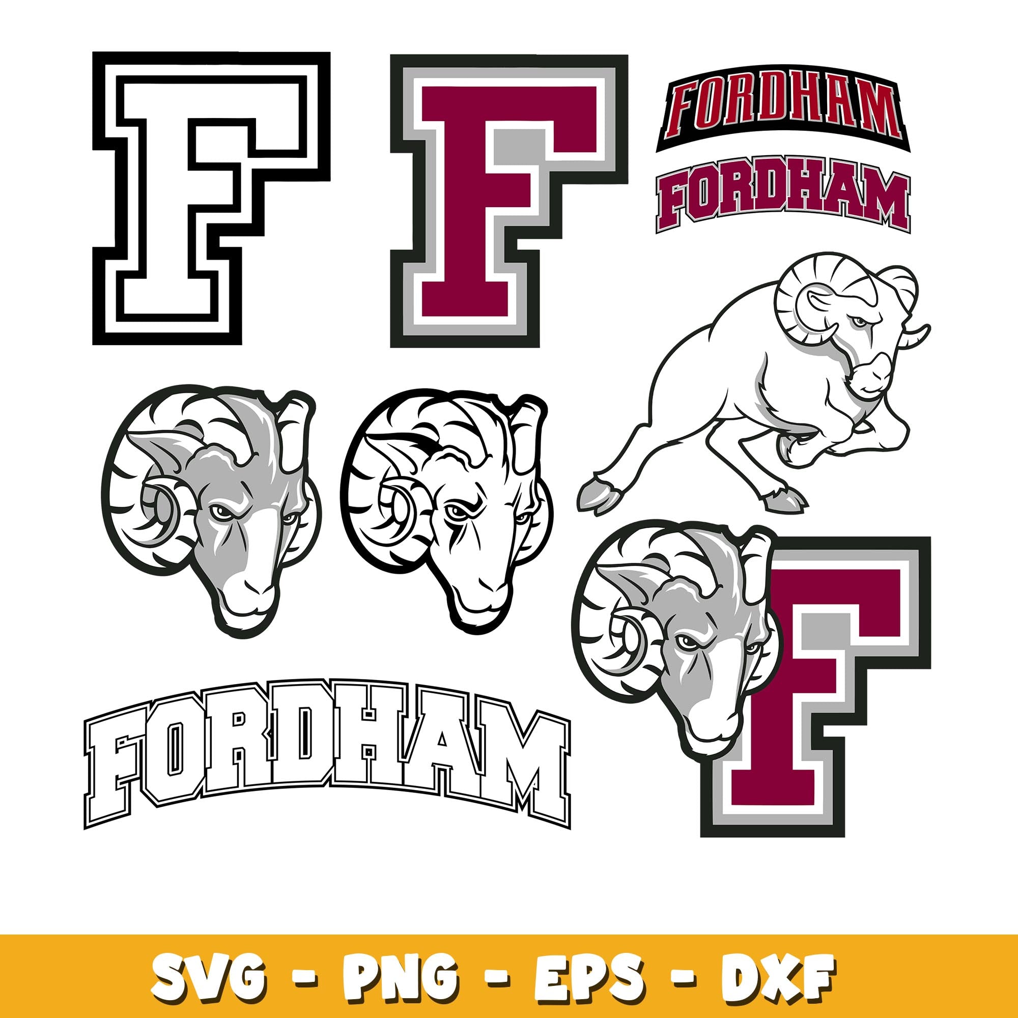Fordham Rams Bundle svg, Fordham Rams logo svg, ncaa svg