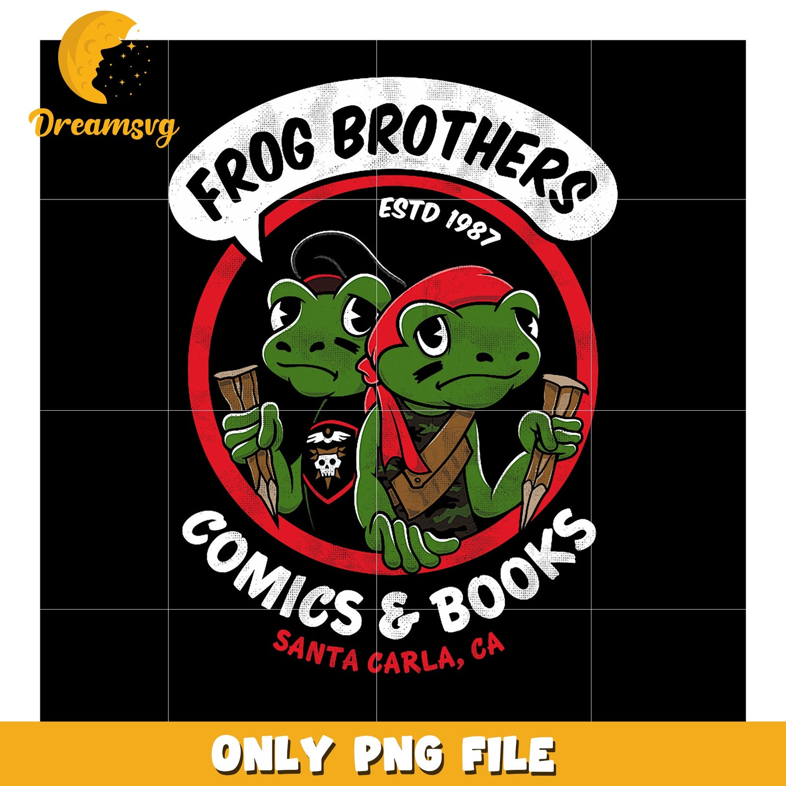 Frog Brothers Comics PNG Logo Design