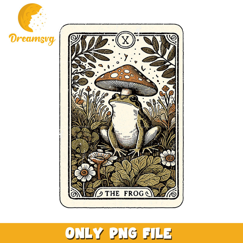 Frog Mushroom Tarot Card PNG