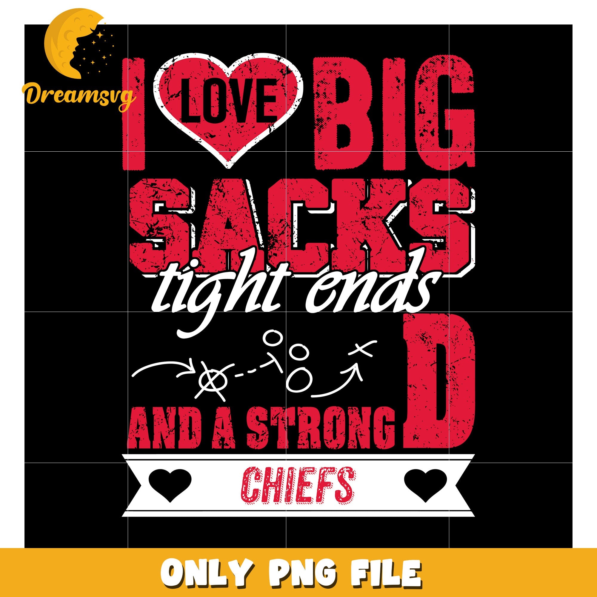 Funny Football Graphic I Love Big Sacks PNG Design