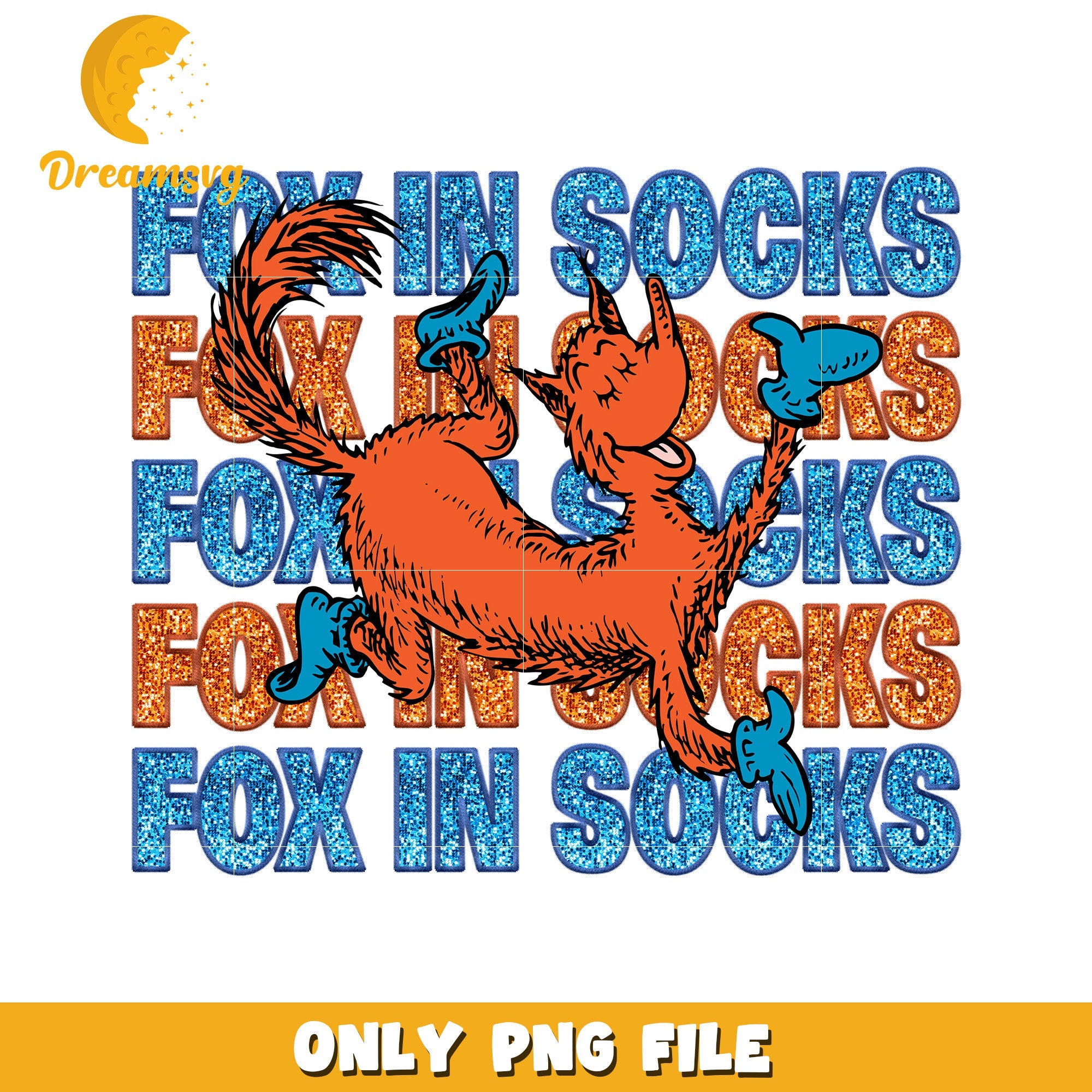 Glitter fox in socks png, dr seuss png, cartoon characters png
