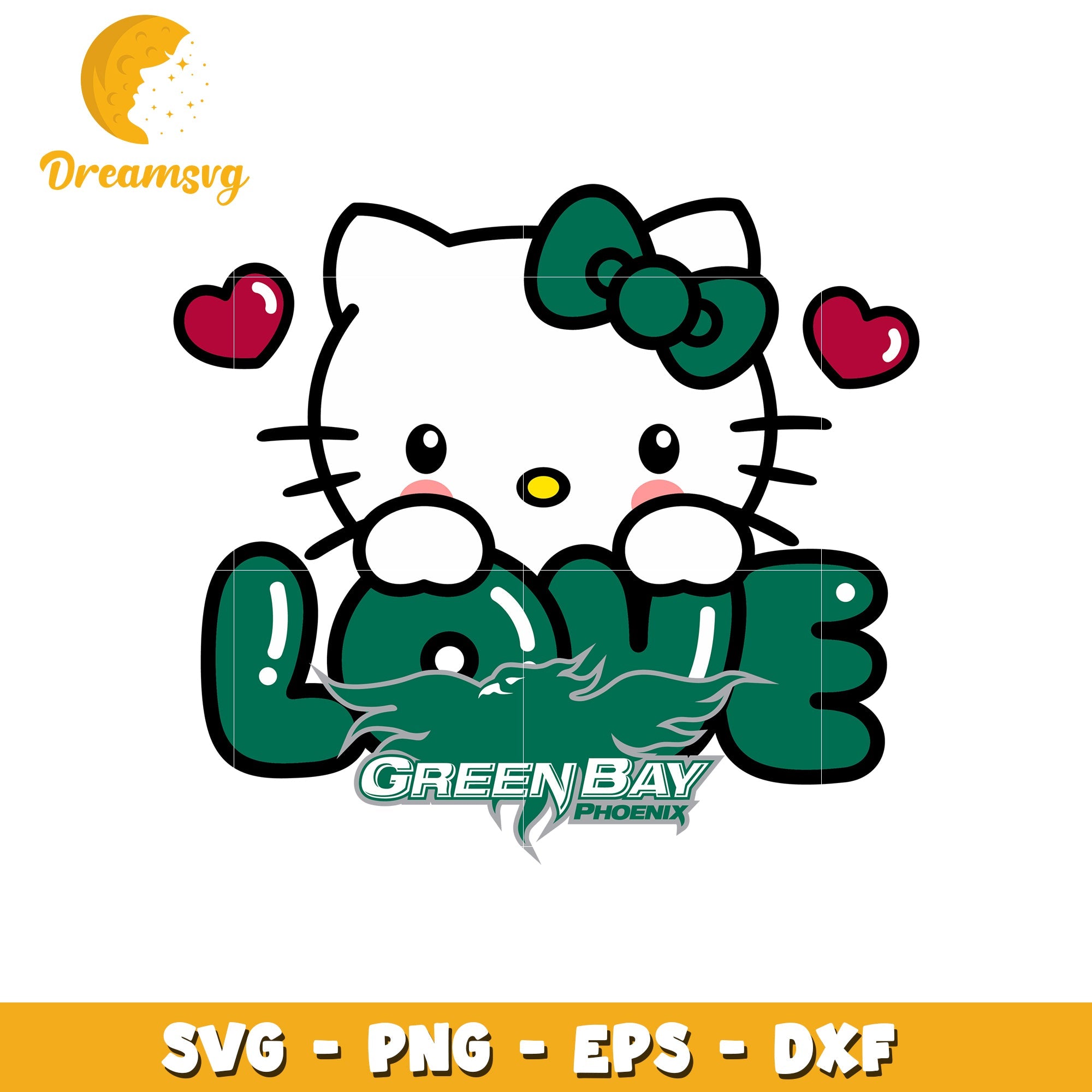 Green Bay Phoenix Hello Kitty SVG