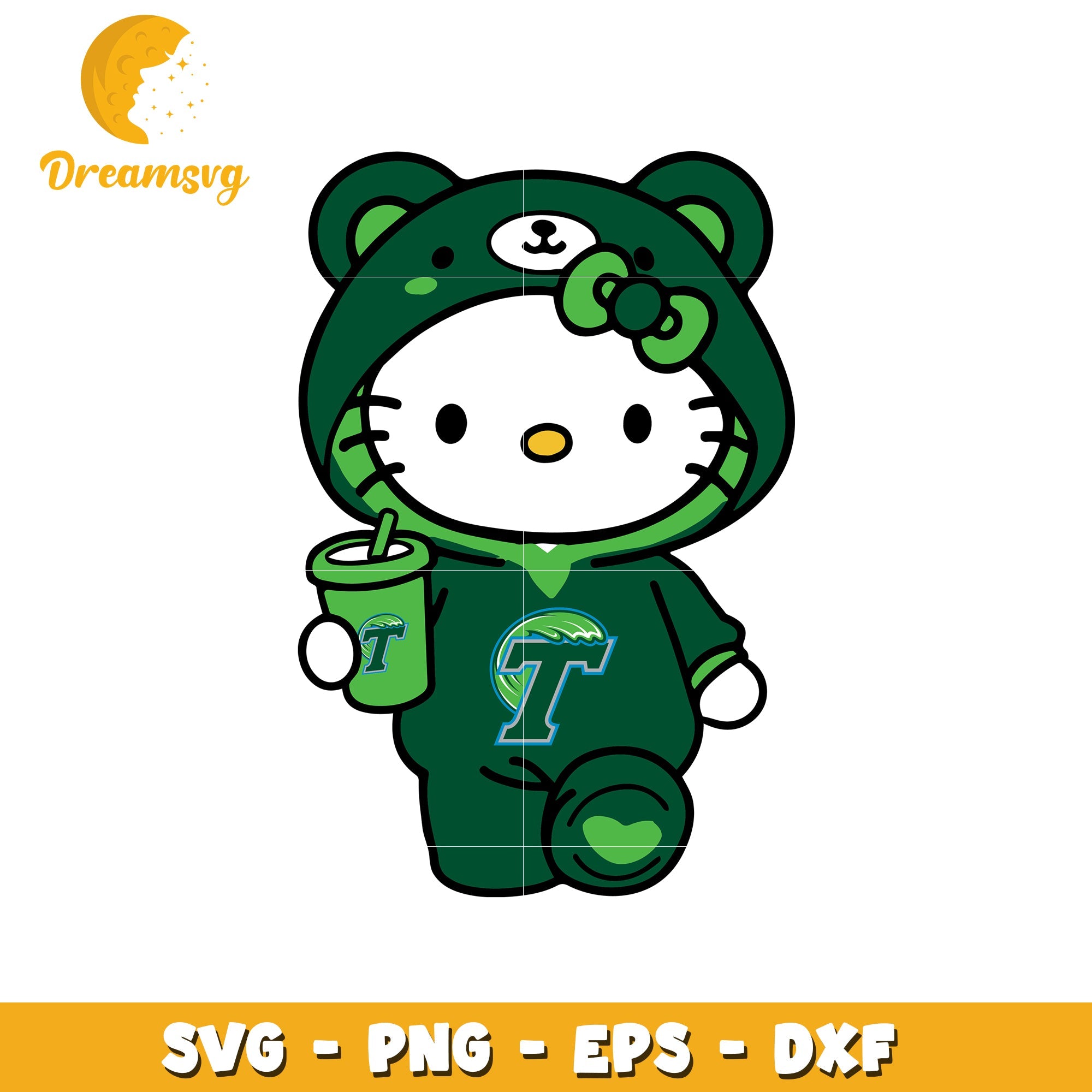 Green Hello Kitty SVG Design