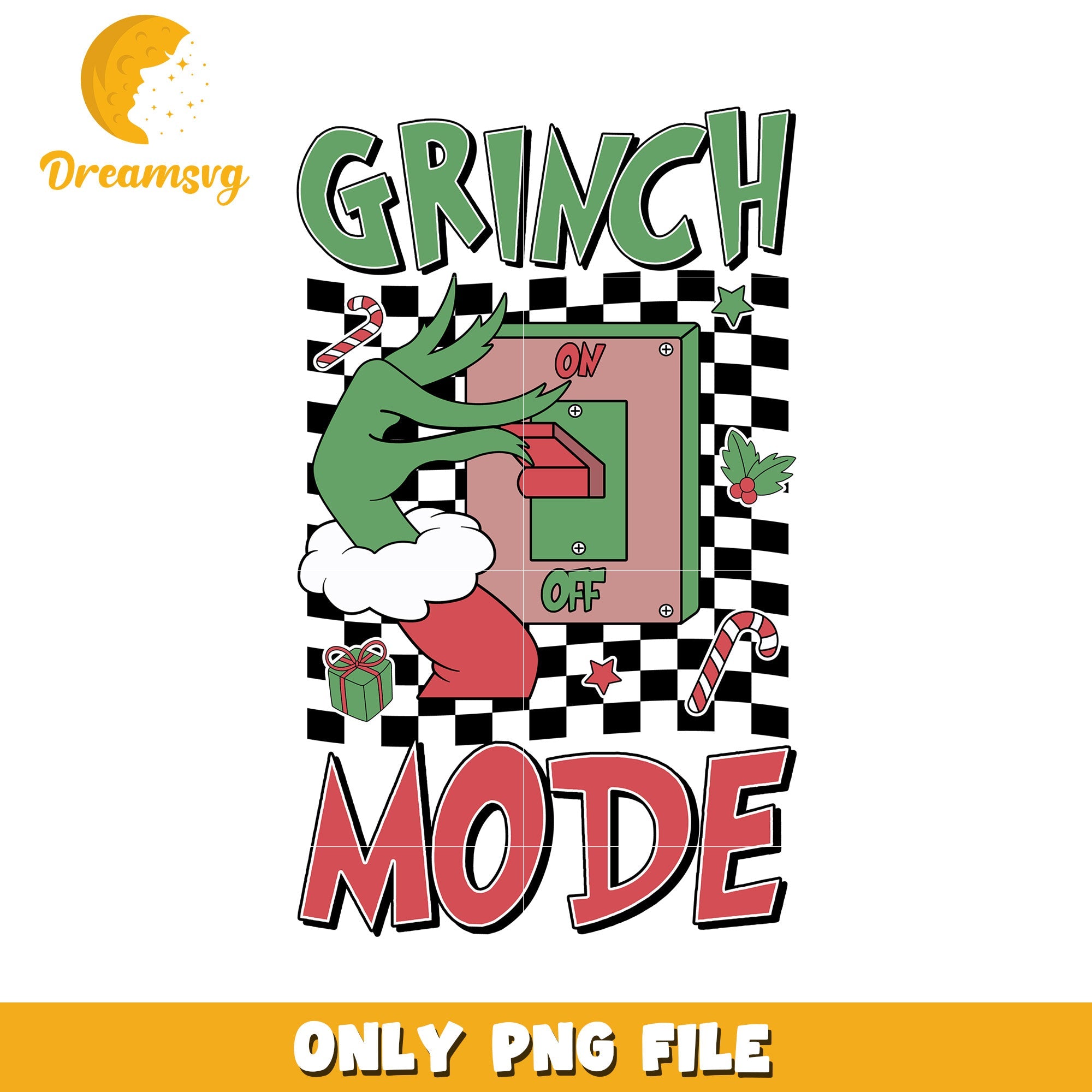 Grinch Mode Funny Holiday Switch PNG Download File