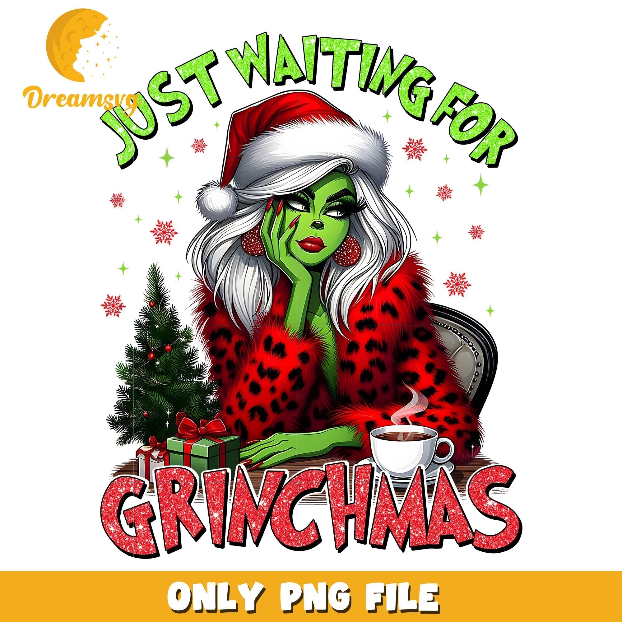 Grinch female just waiting chritmas png, female the grinch characters