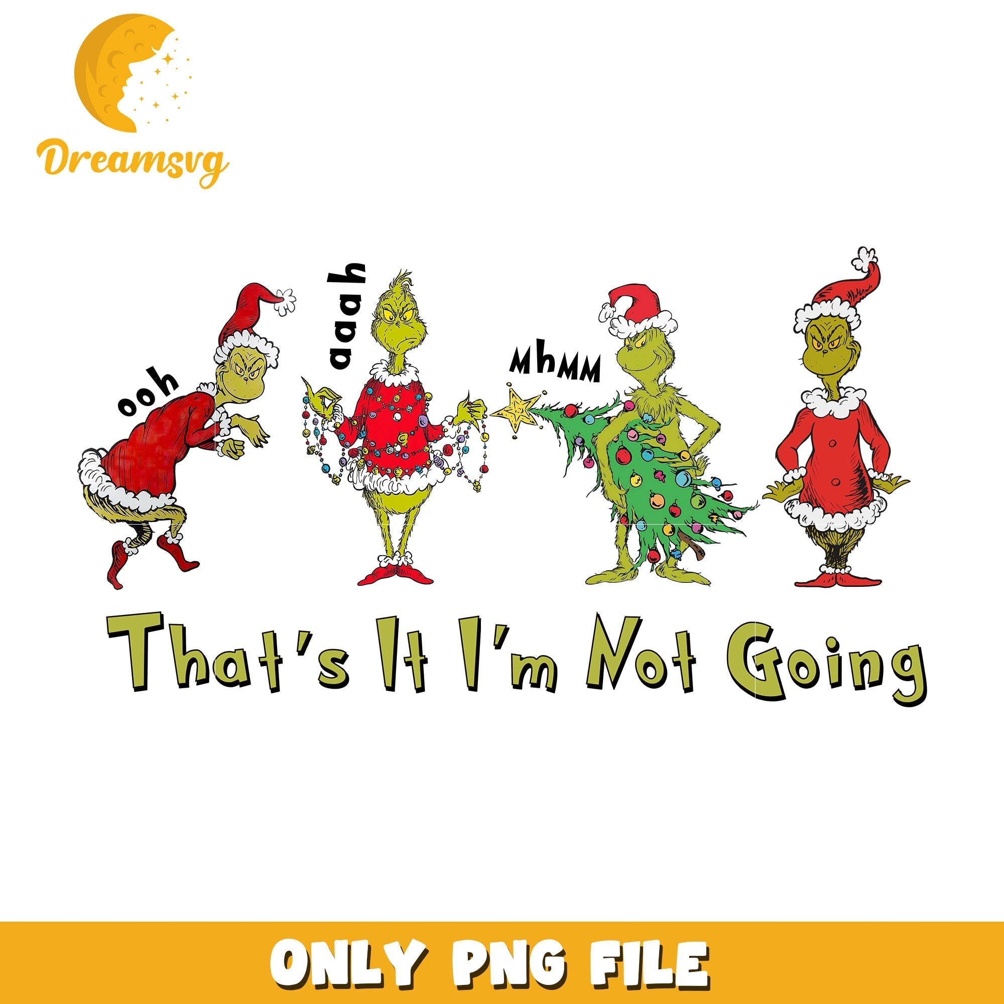 Grinch that's it i'm not going posture png, grinch character png