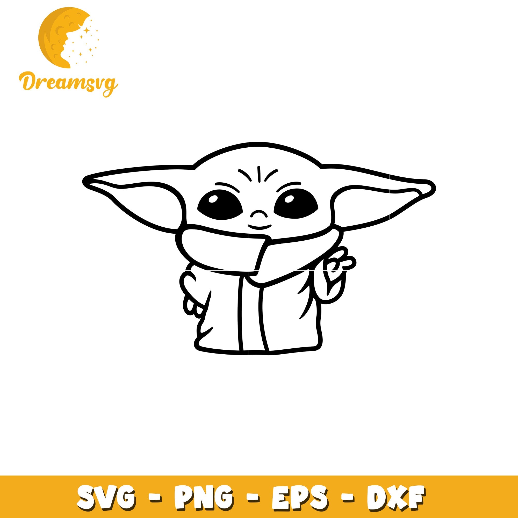 Grogu SVG PNG EPS DXF Cut File