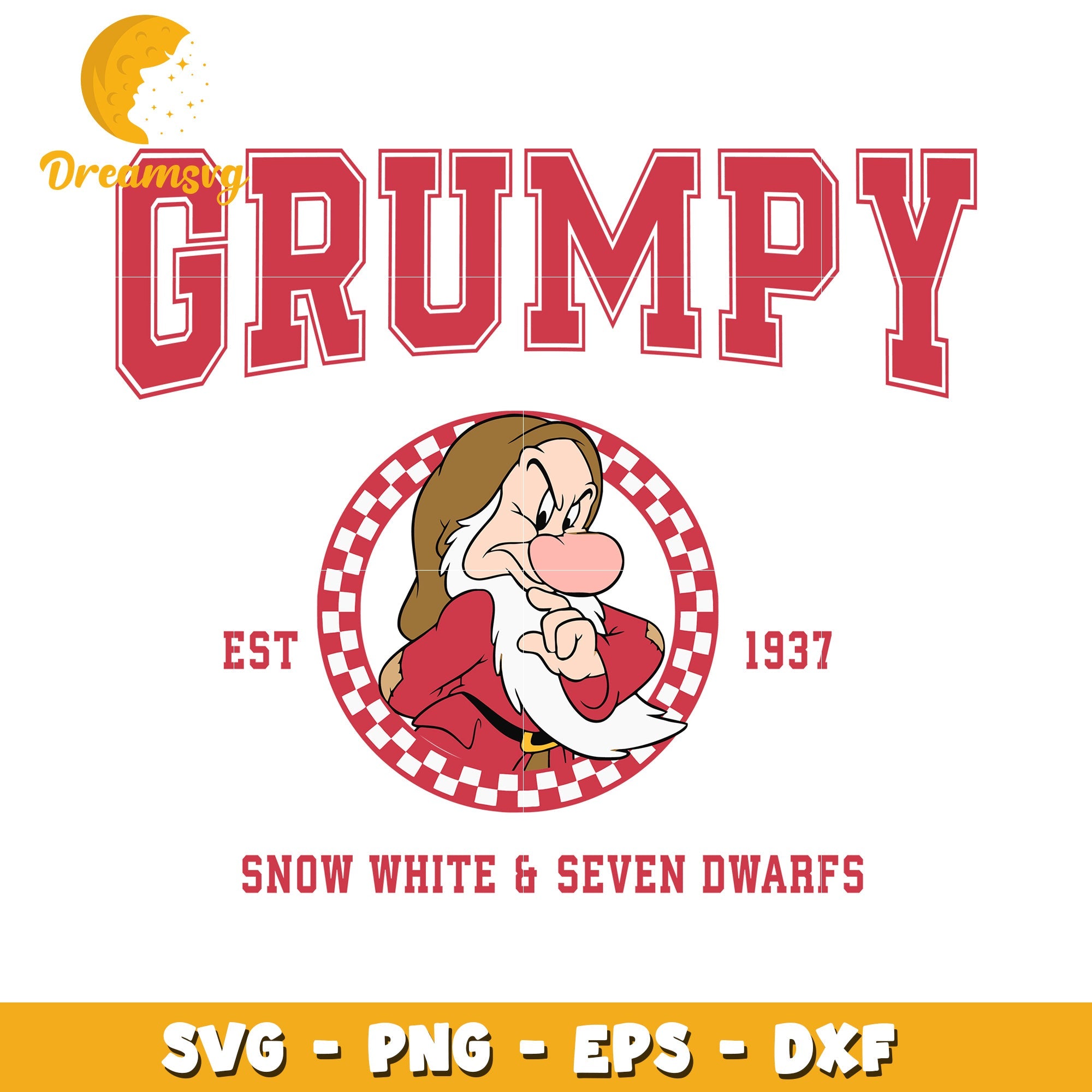 Grumpy Dwarf SVG Cut File Snow White