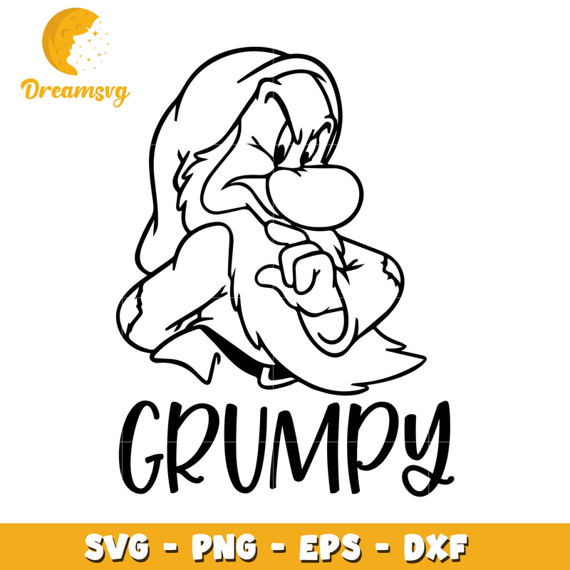 Grumpy Dwarf SVG PNG EPS DXF Cut File