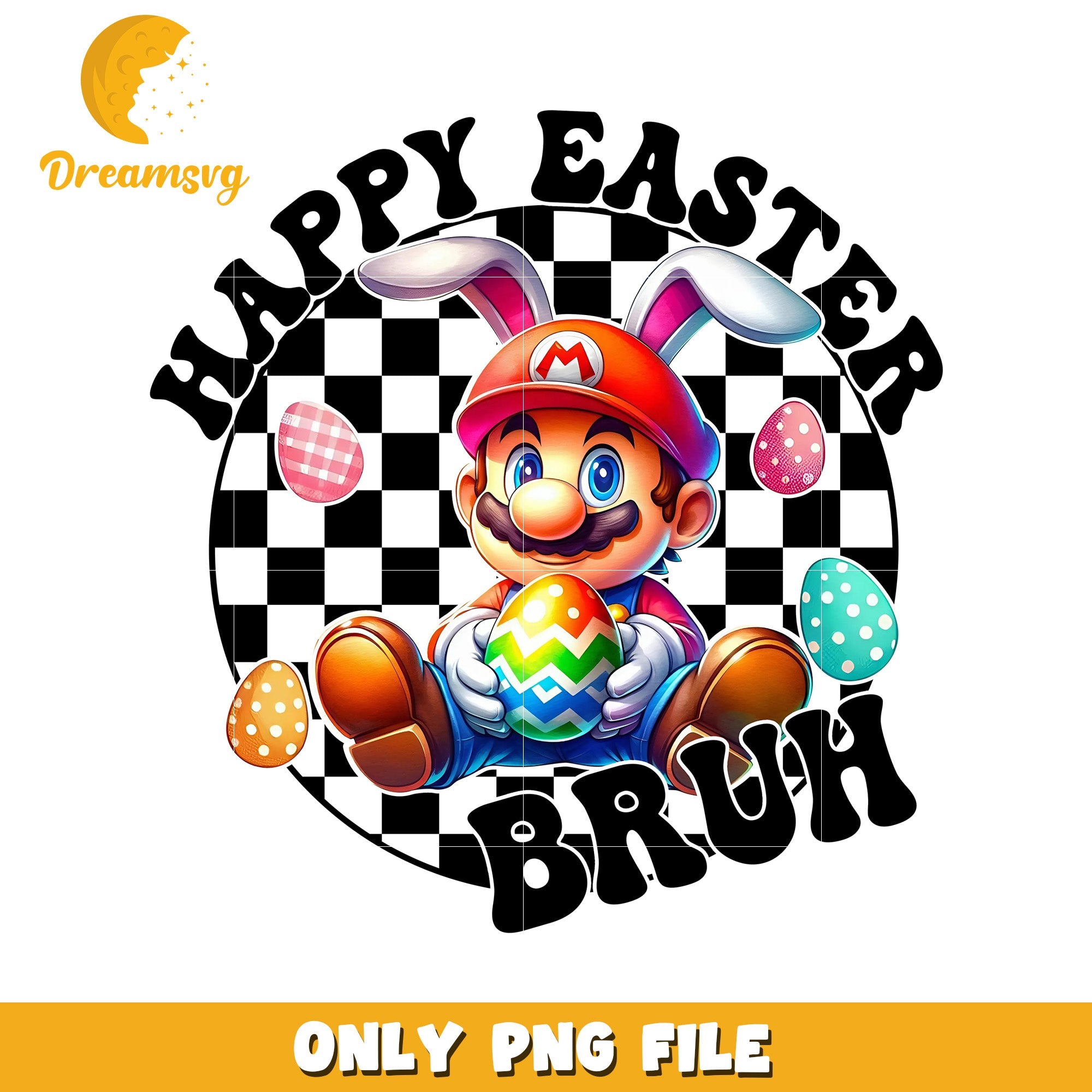 Happy Easter Mario Bunny PNG Image