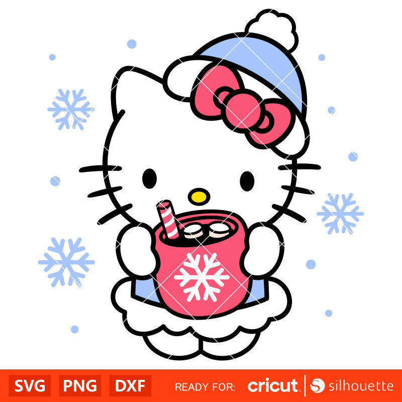 Hello Kitty Hot Cocoa Svg, Christmas Svg, Sanrio Christmas Svg, Kawaii