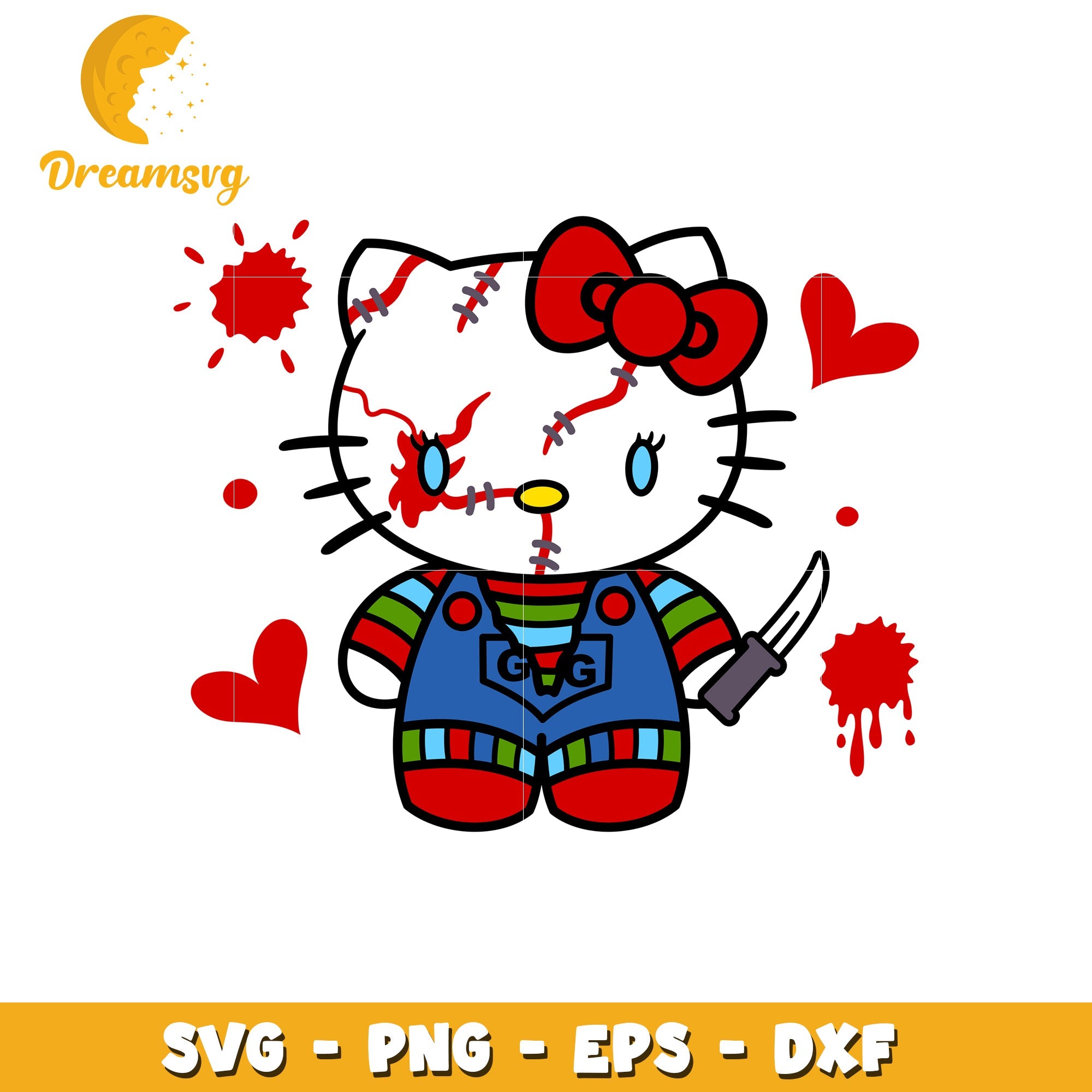 Hello Kitty Chucky SVG PNG EPS DXF