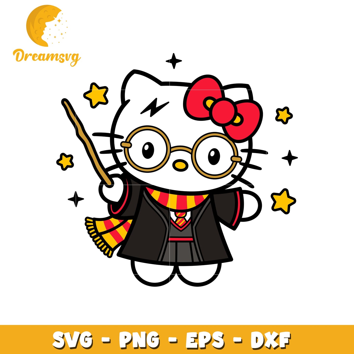 Hello Kitty Harry Potter SVG PNG EPS DXF – Printy Studio