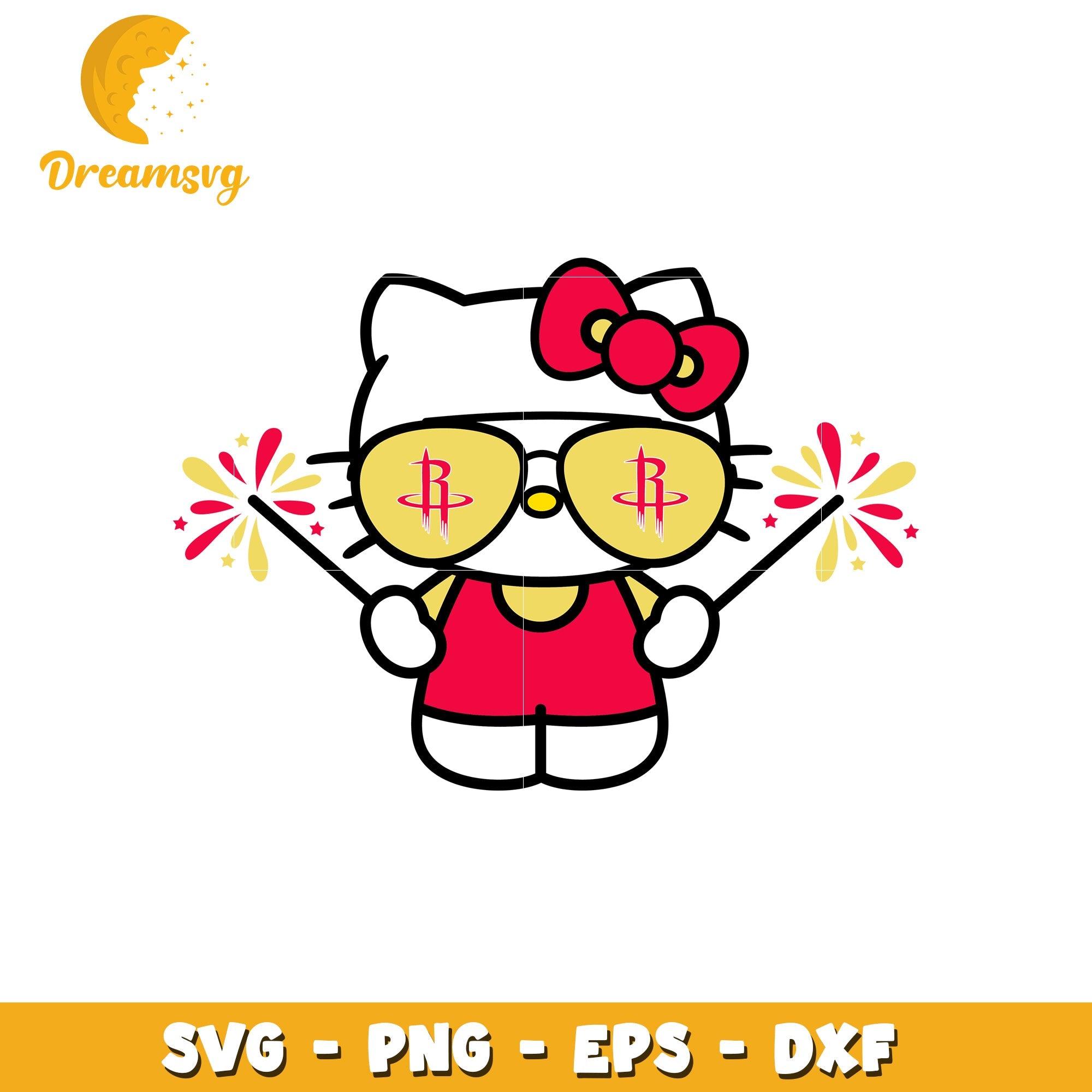 Hello Kitty Houston Rockets SVG Design for Fans