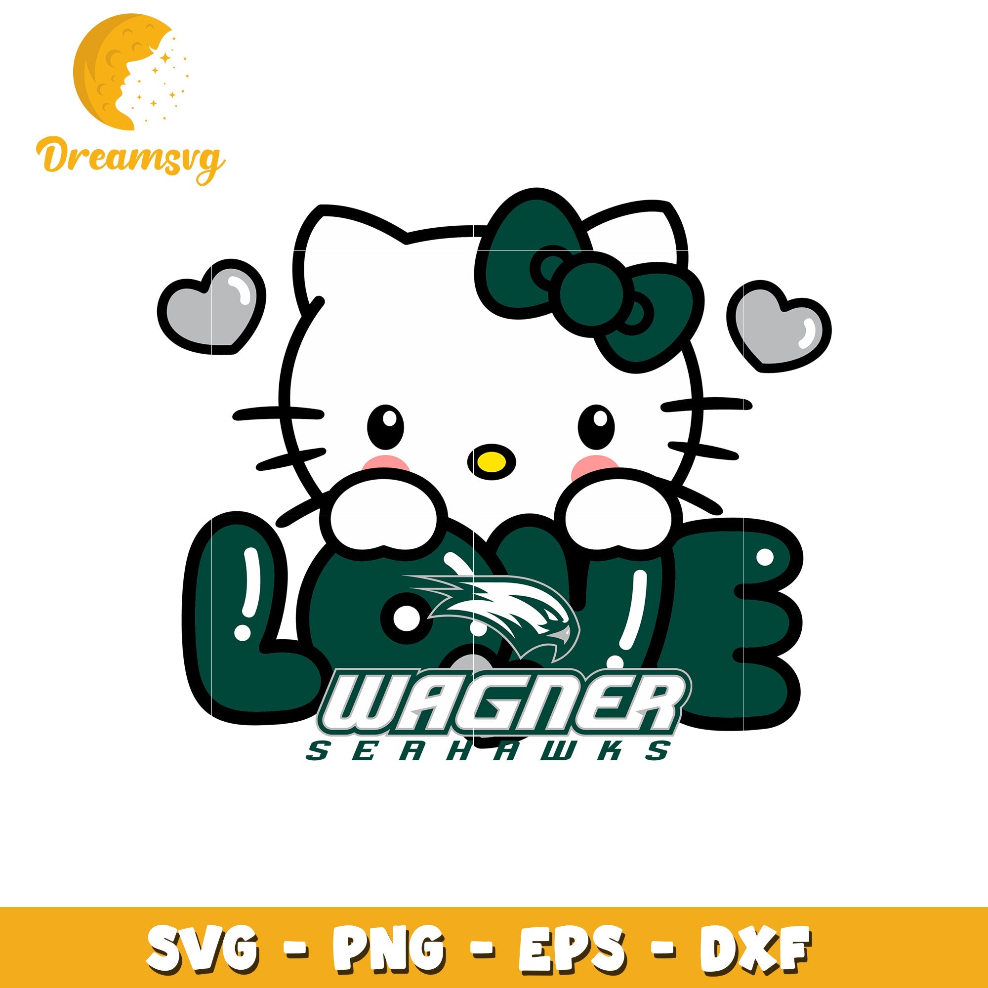 Hello Kitty Love Design for Wagner Seahawks Fans