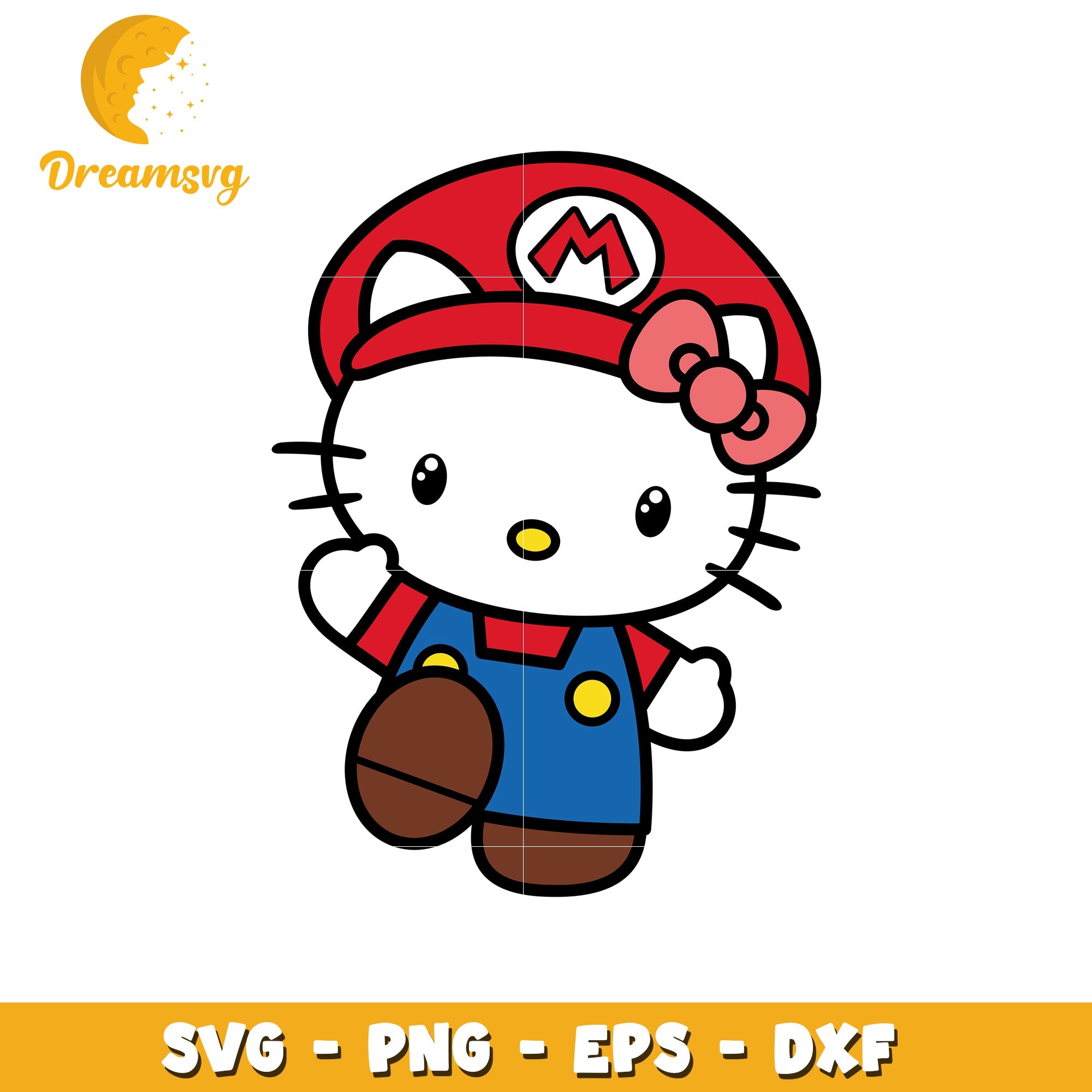 Hello Kitty Mario SVG Cut File